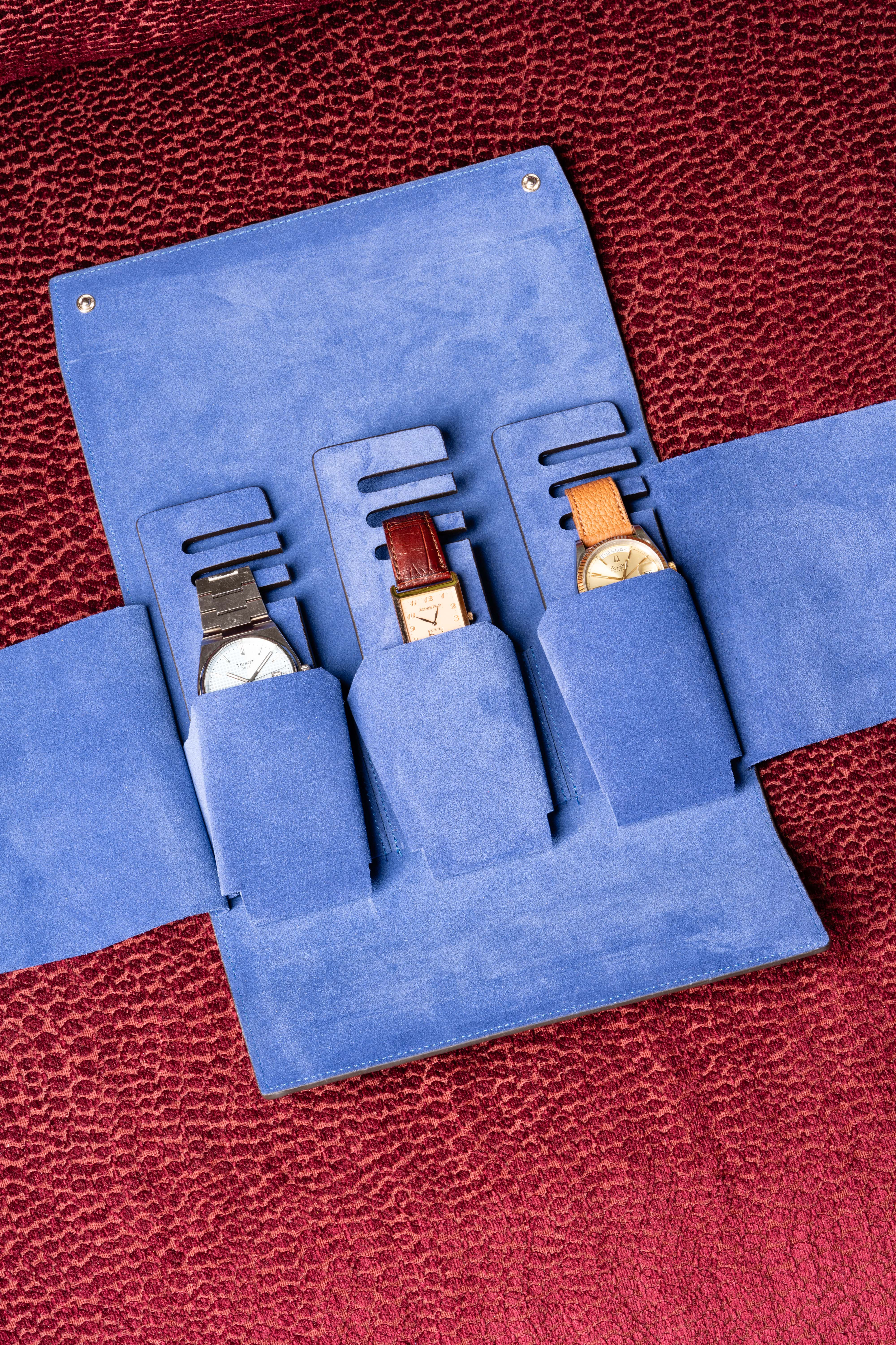 Antique Mahogany & Blue Suede Leather Watch Case – Gentleman's Gazette