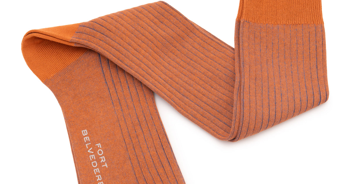 Bronze & Blue Shadow Stripe Midweight Cotton Socks – Gentleman's Gazette