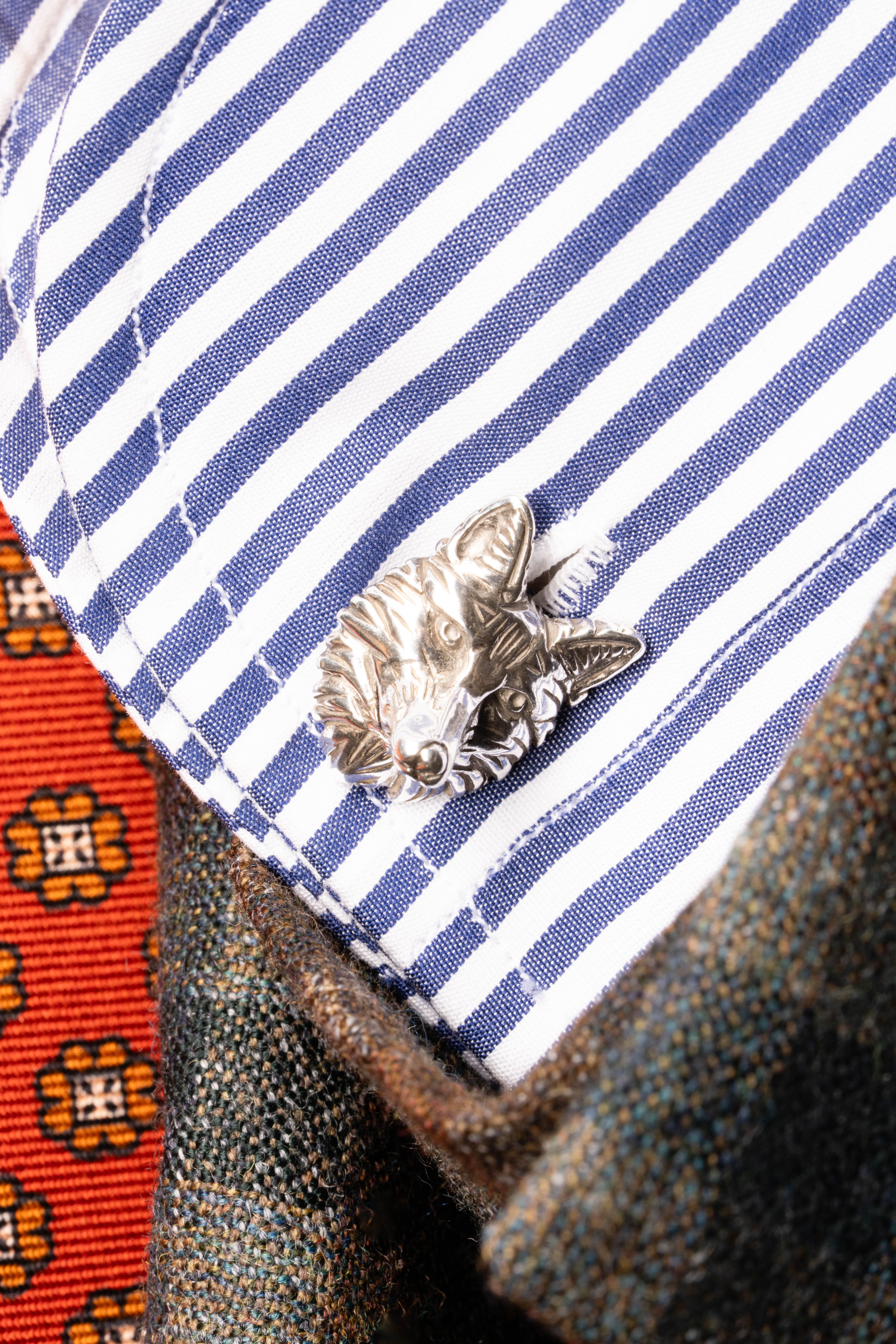 Solid White Gold Fox & Goose Cufflinks – Gentleman's Gazette