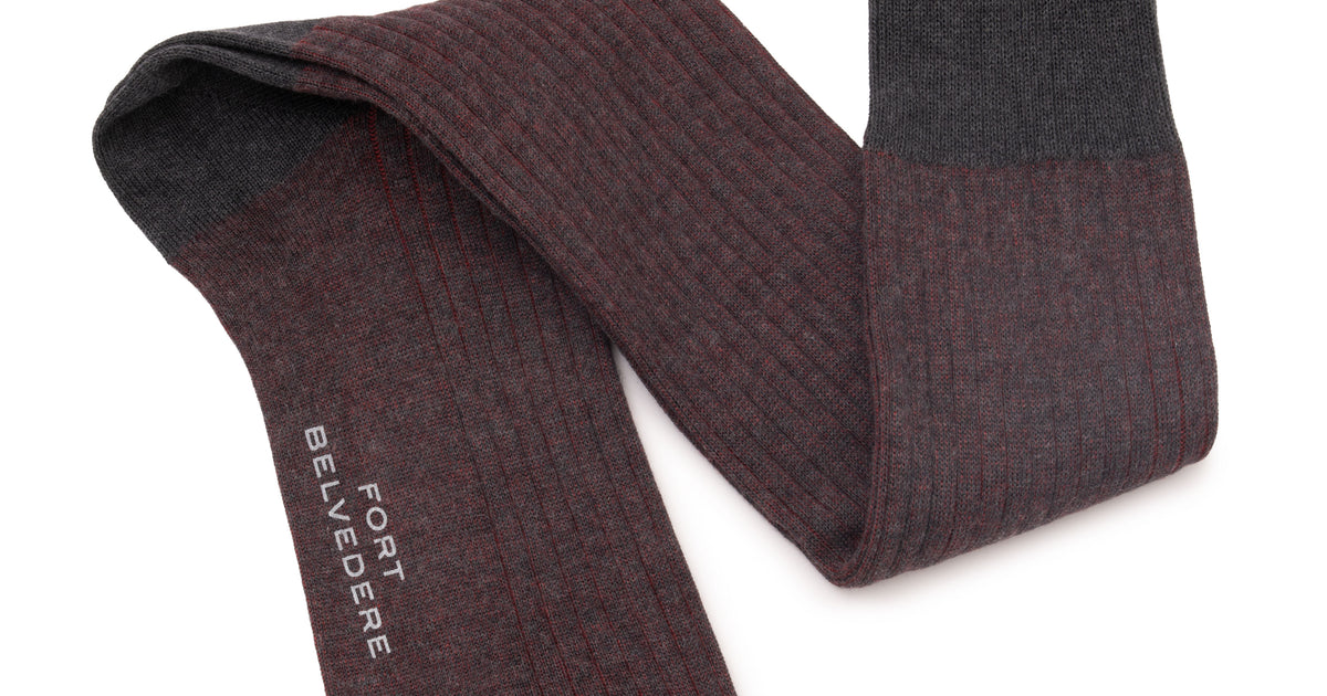 Gray & Red Shadow Stripe Midweight Cotton Socks – Gentleman's Gazette