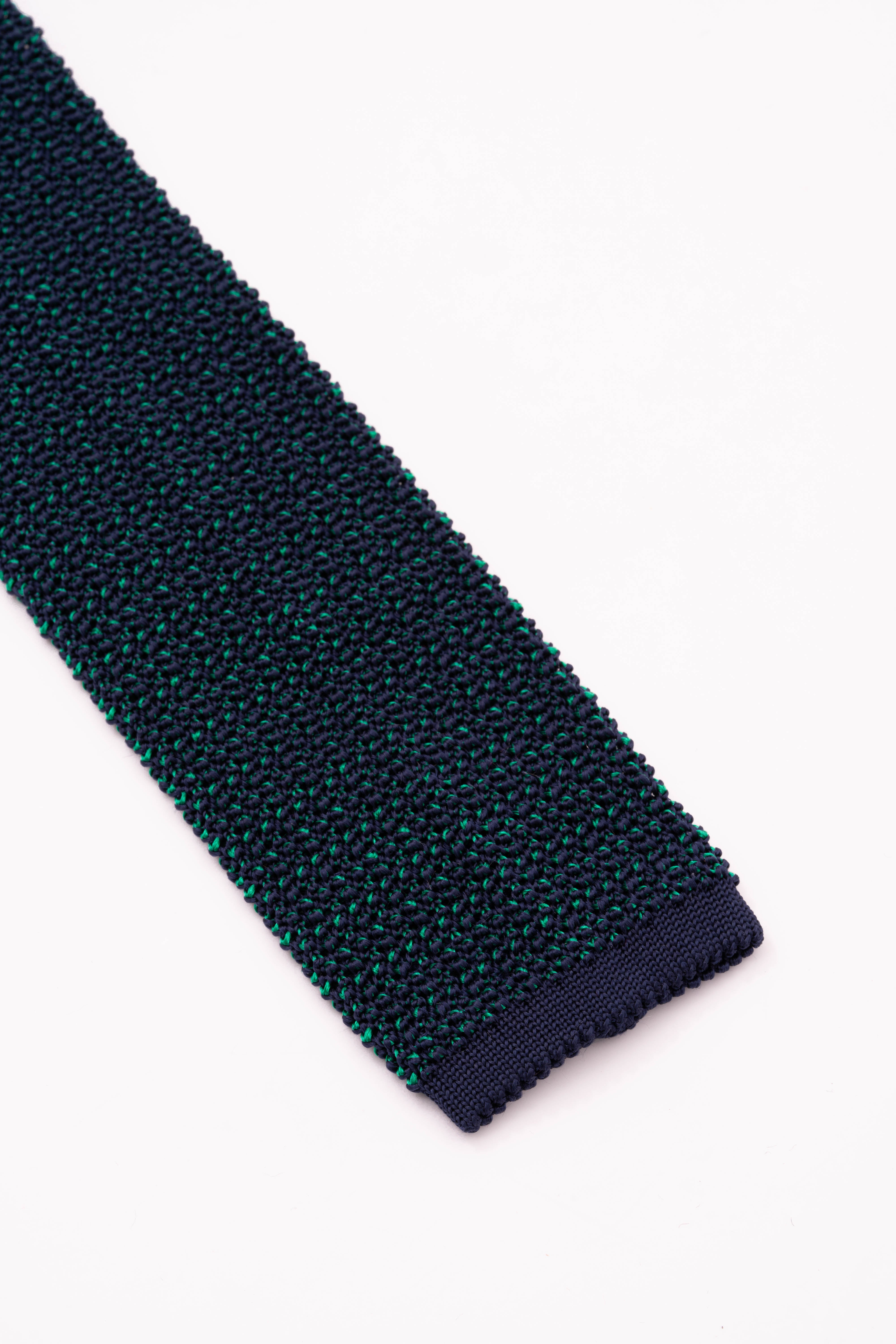 Green & Navy Two-Tone Silk Knit Tie – Gentleman's Gazette