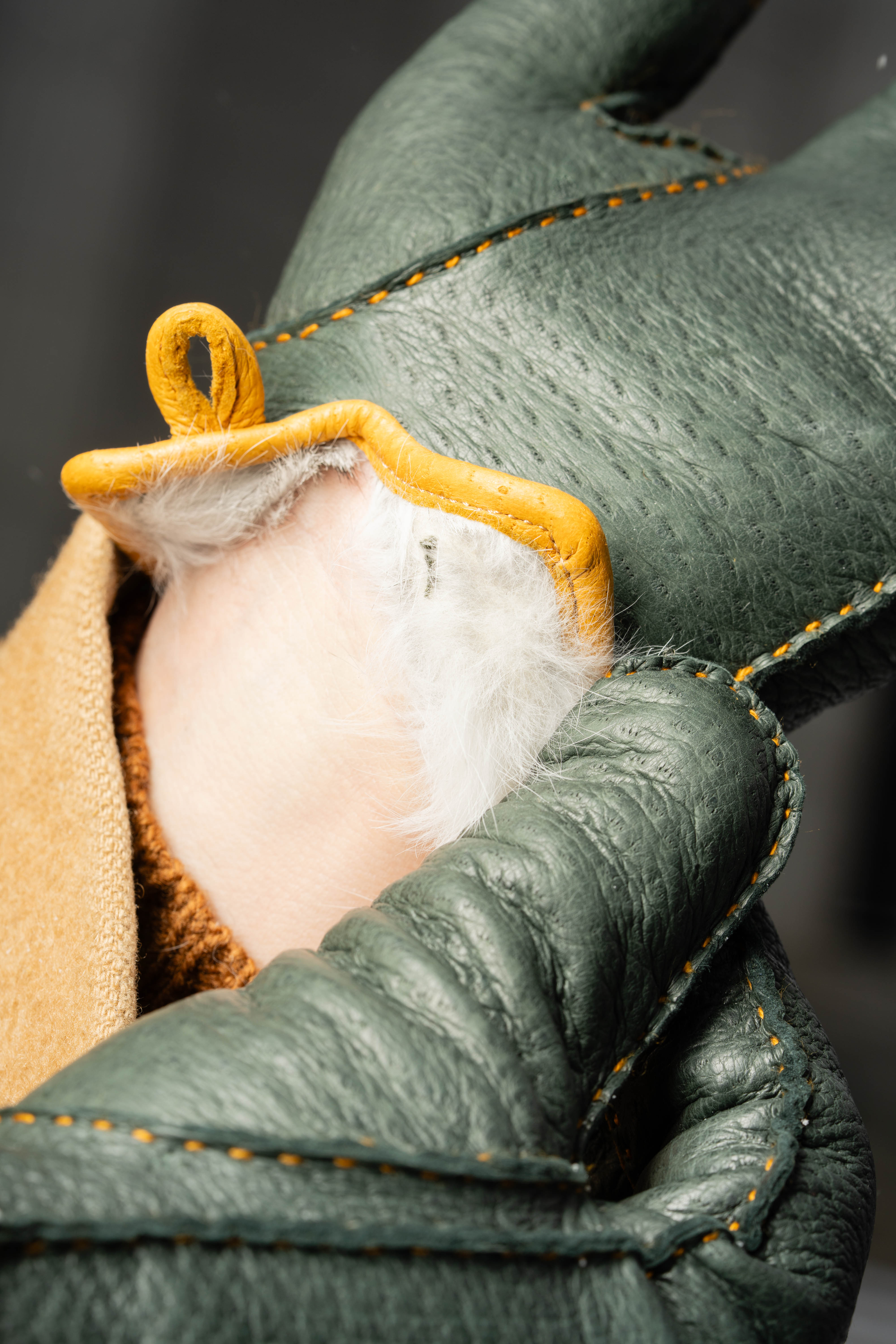 Green & Yellow Rabbit Fur Lined Peccary Gloves – Gentleman's Gazette