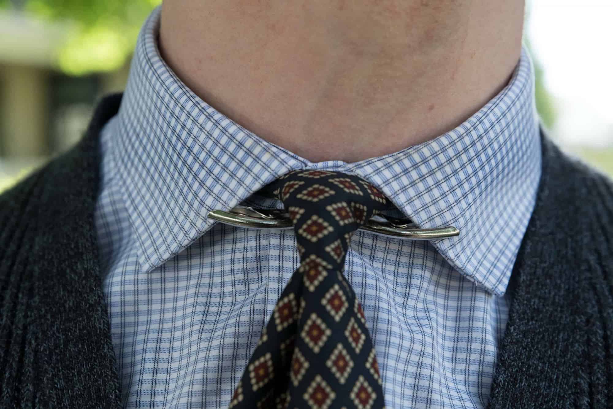 Collar Bar Clip in Platinum Silver For Classic Narrow Spread Collars by ...