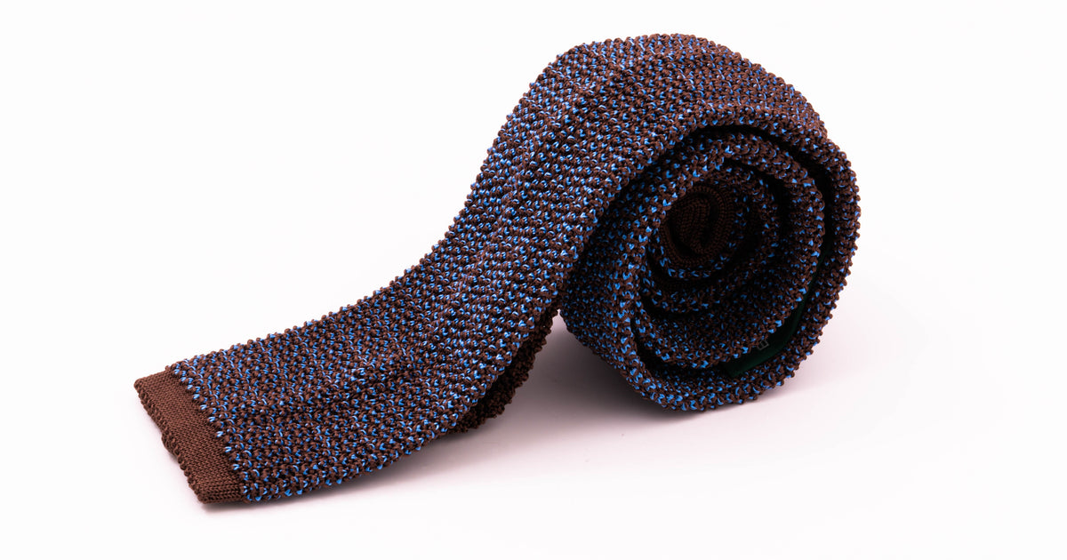 Light Blue & Brown Two-Tone Silk Knit Tie – Gentleman's Gazette