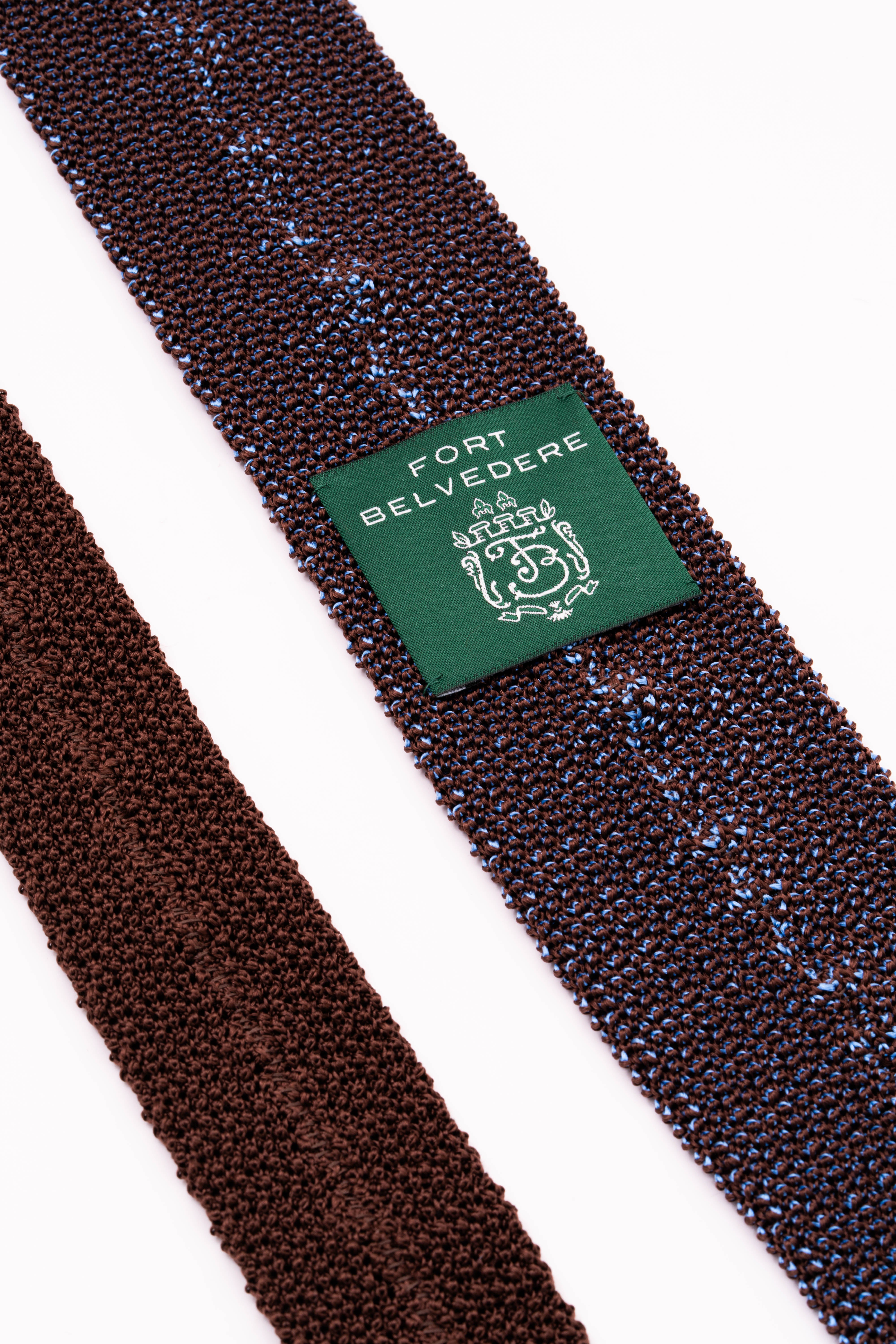 Light Blue & Brown Two-Tone Silk Knit Tie – Gentleman's Gazette