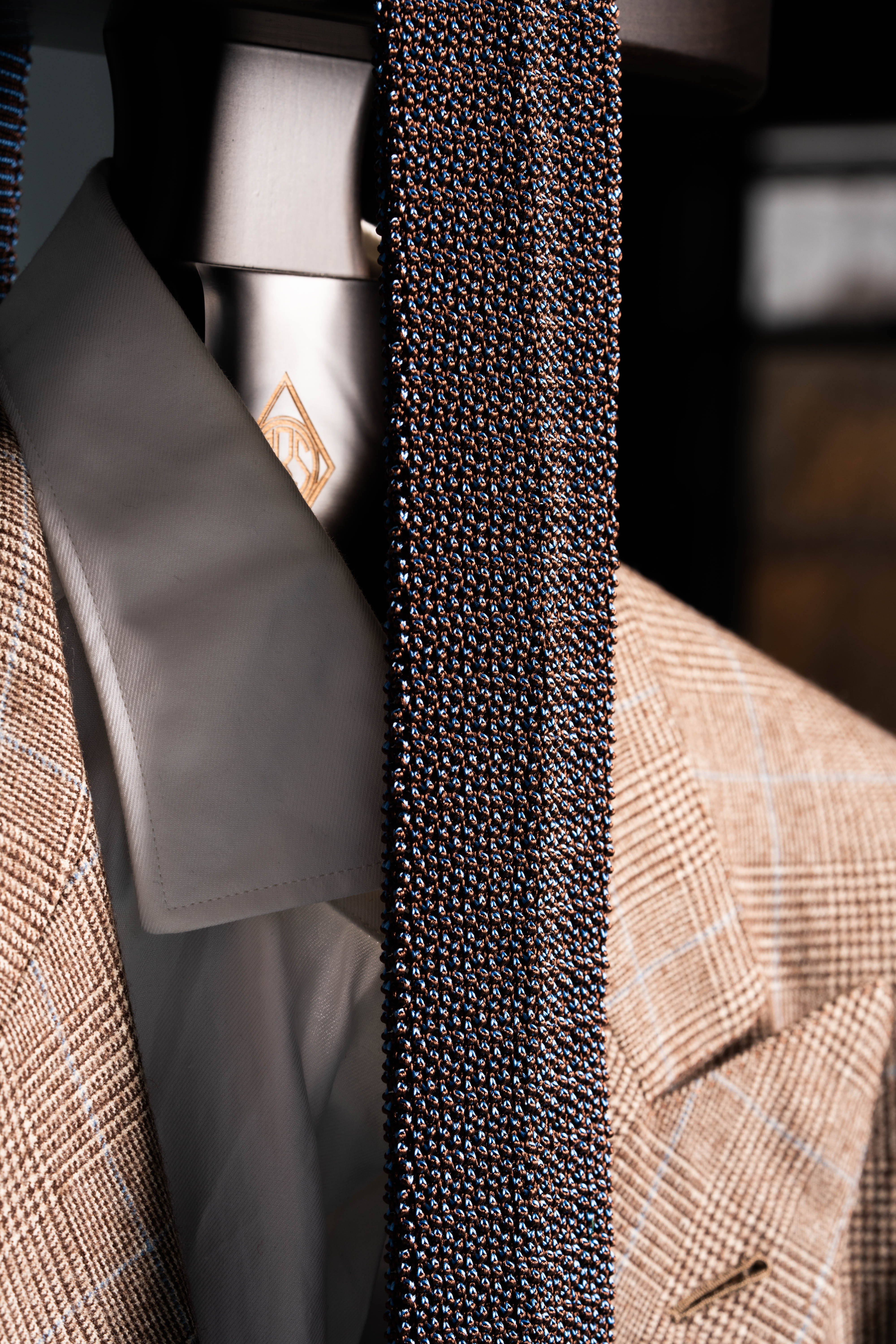 Light Blue & Brown Two-Tone Silk Knit Tie – Gentleman's Gazette