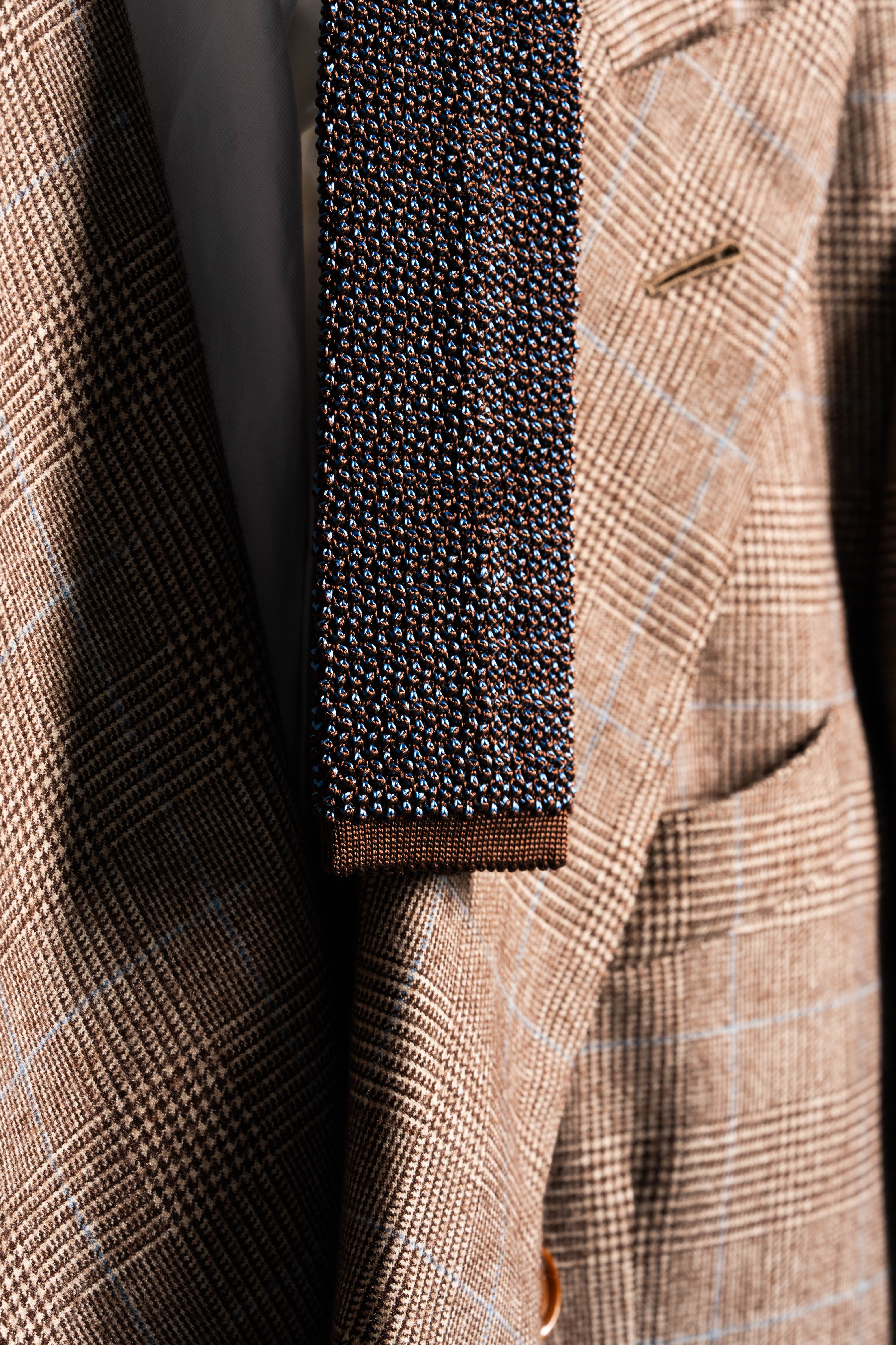 Light Blue & Brown Two-Tone Silk Knit Tie – Gentleman's Gazette