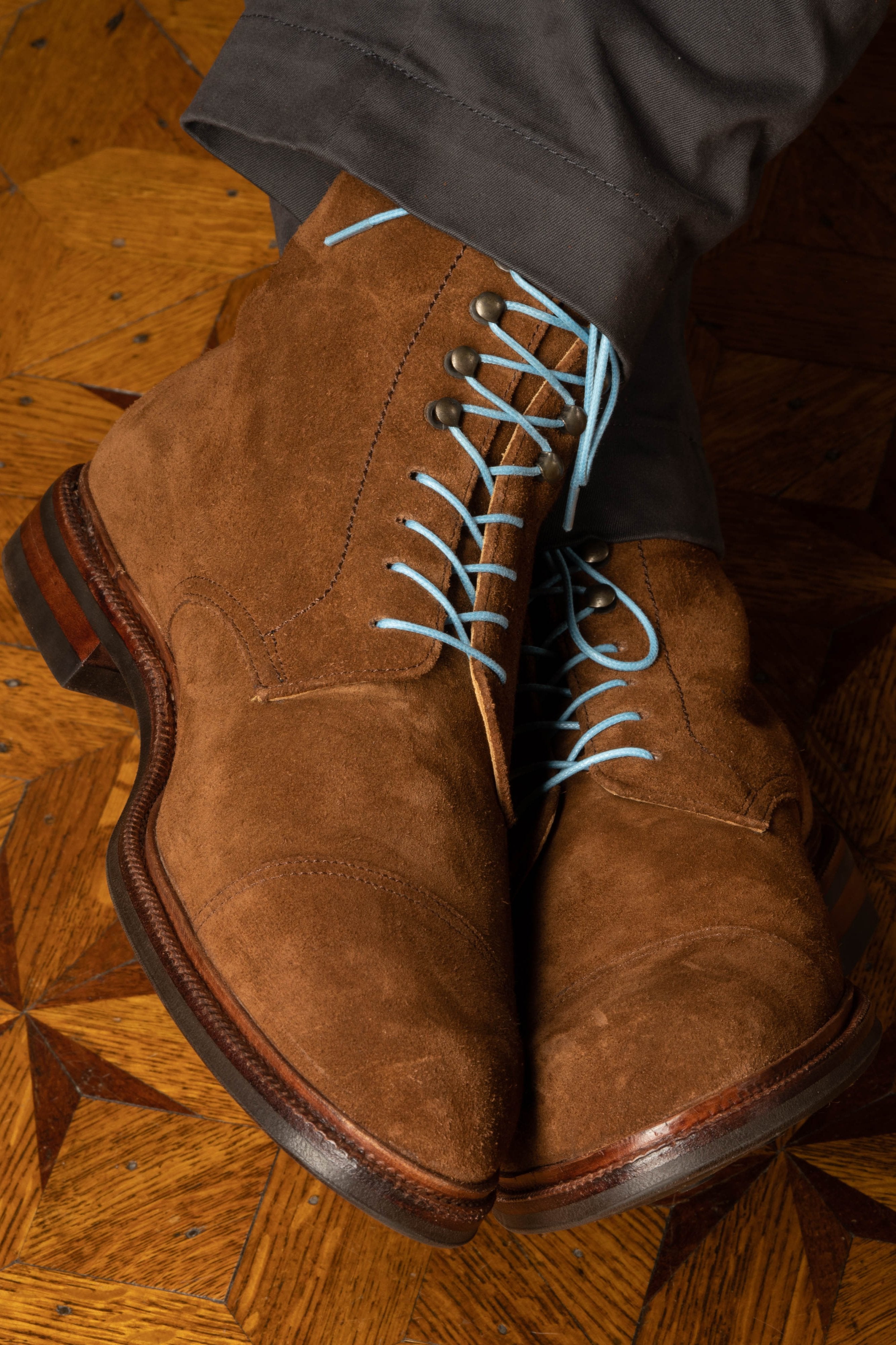Light Blue Boot Laces Round Waxed Cotton - by Fort Belvedere ...