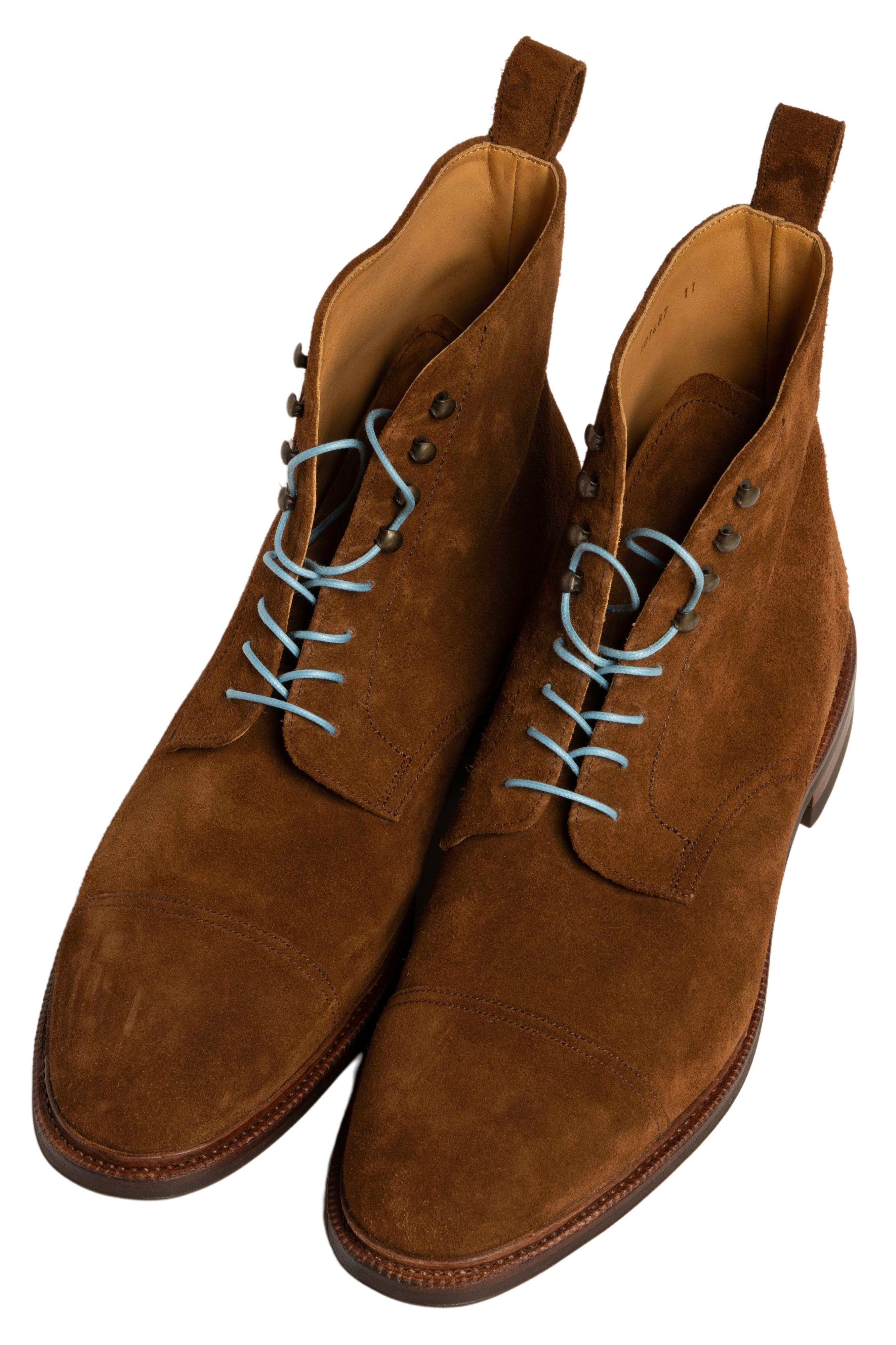 Light Blue Boot Laces Round Waxed Cotton - by Fort Belvedere ...