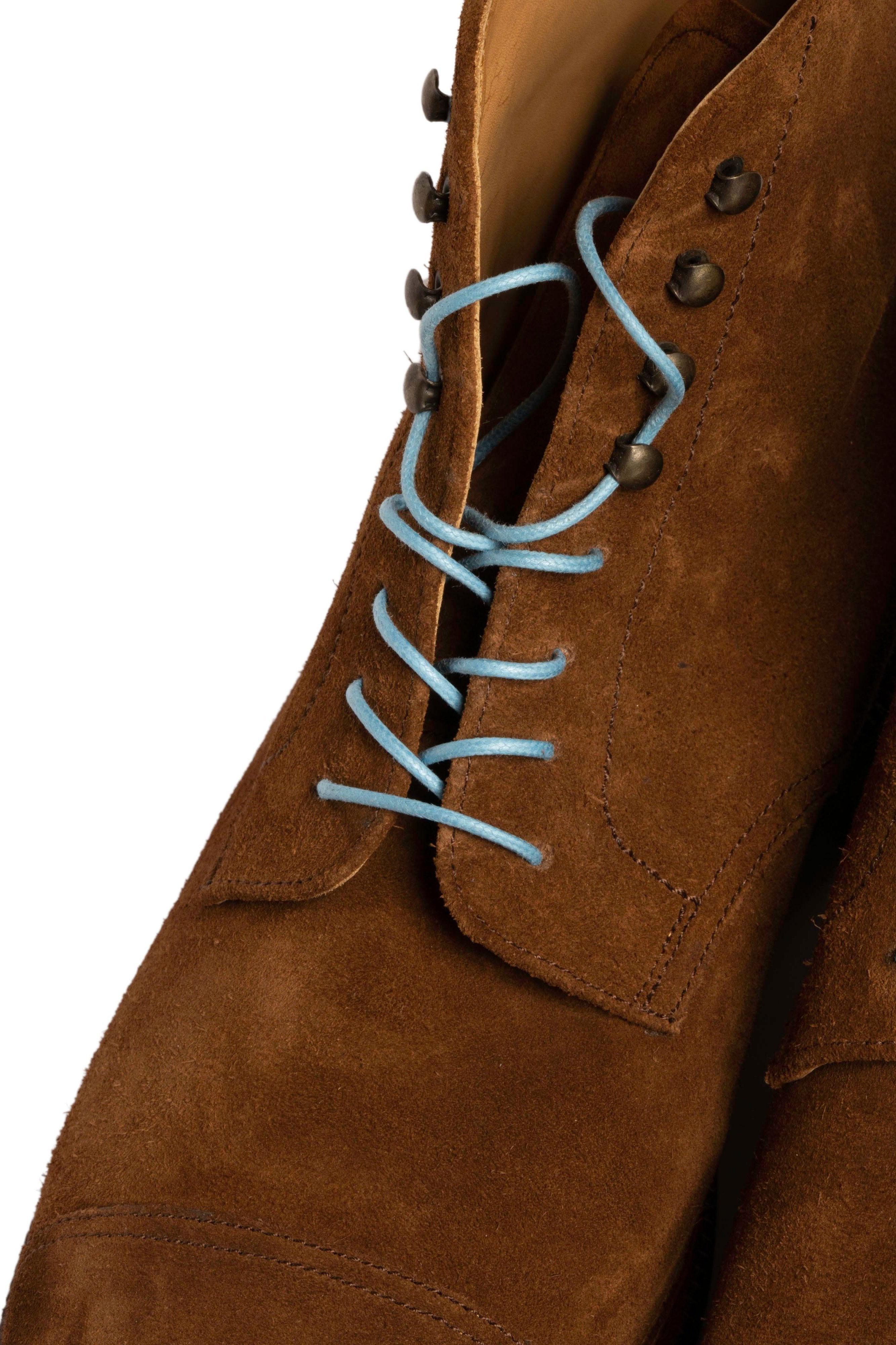 Light Blue Boot Laces Round Waxed Cotton - by Fort Belvedere ...