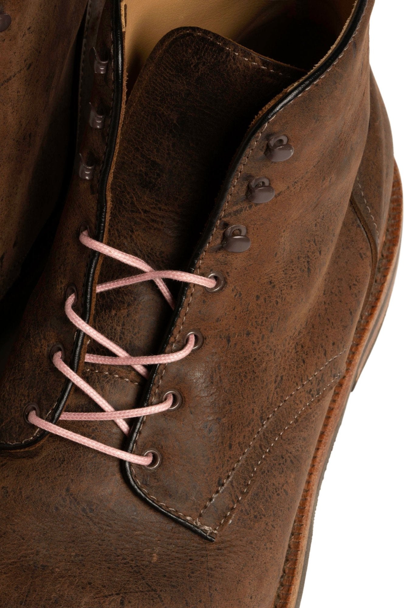 Pale Pink Boot Laces Round Waxed Cotton - by Fort Belvedere – Gentleman ...