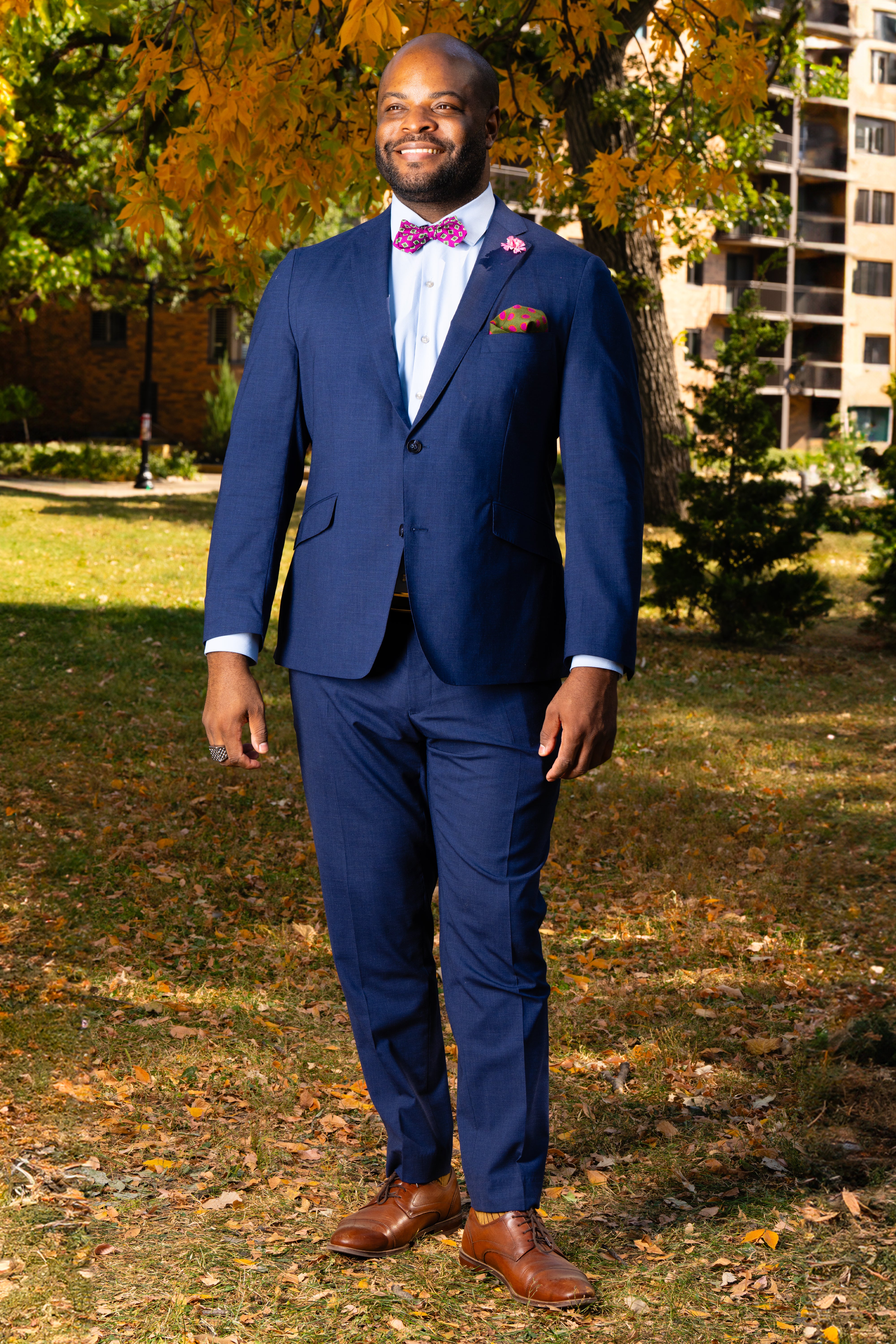 Begonia Purple Jacquard Woven Bow Tie with Printed Green and White ...