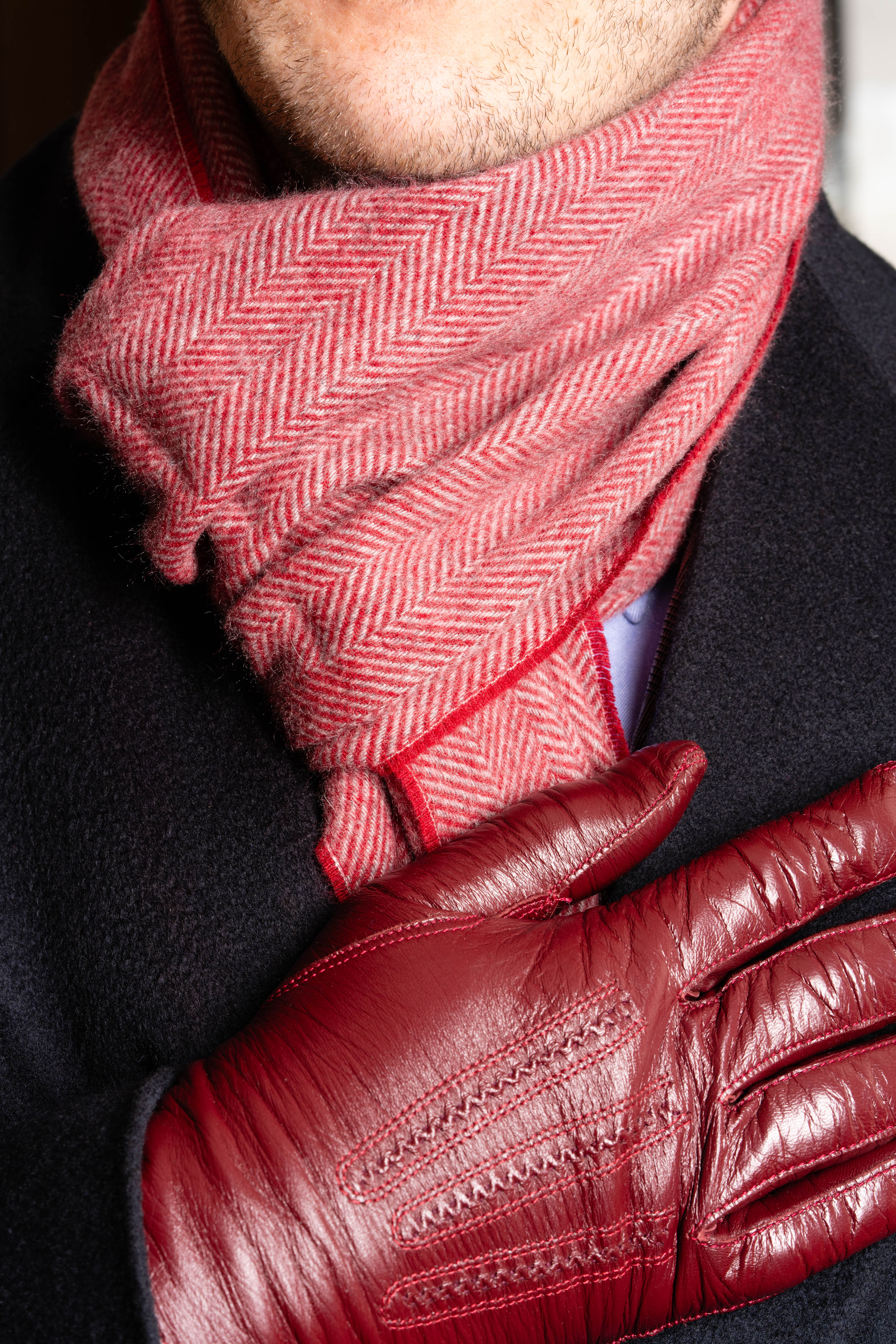 Red Herringbone Cashmere Scarf – Gentleman's Gazette
