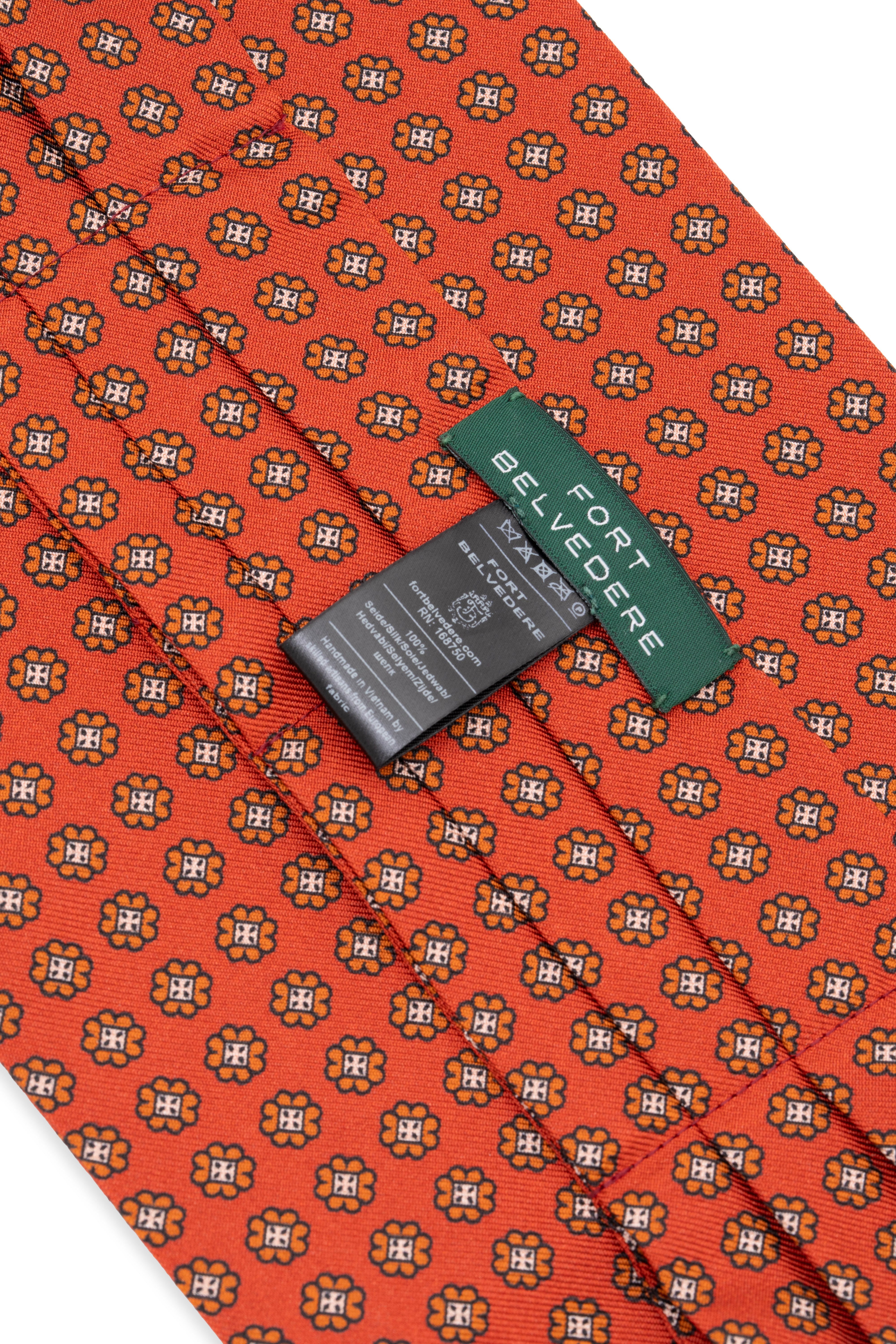 Ascot in Burnt Rust Orange English Printed Silk- Fort Belvedere ...