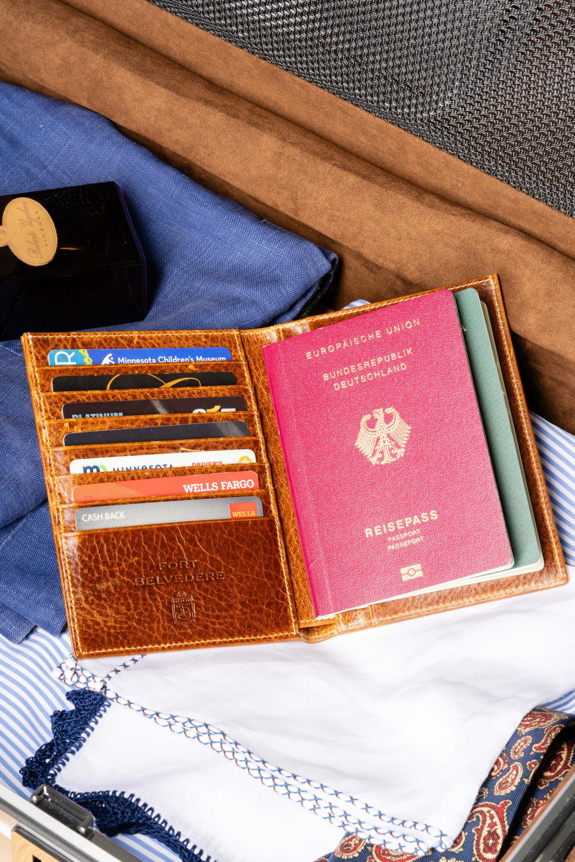 Saddle Brown Passport Holder in Full-Grain Dumont Leather – Gentleman's ...