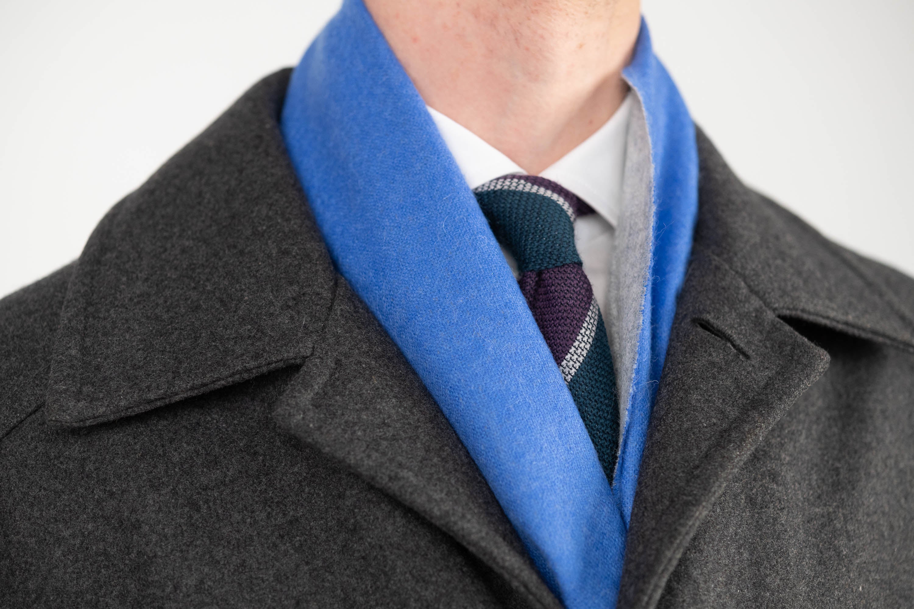 Blue & Gray Double Sided Alpaca Scarf – Gentleman's Gazette
