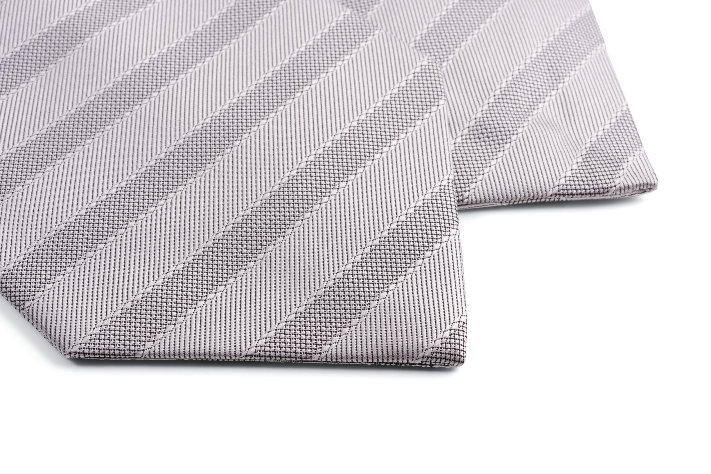 Ascot in Silver Black Wedding Stripes Weave Jacquard Silk for Morning ...