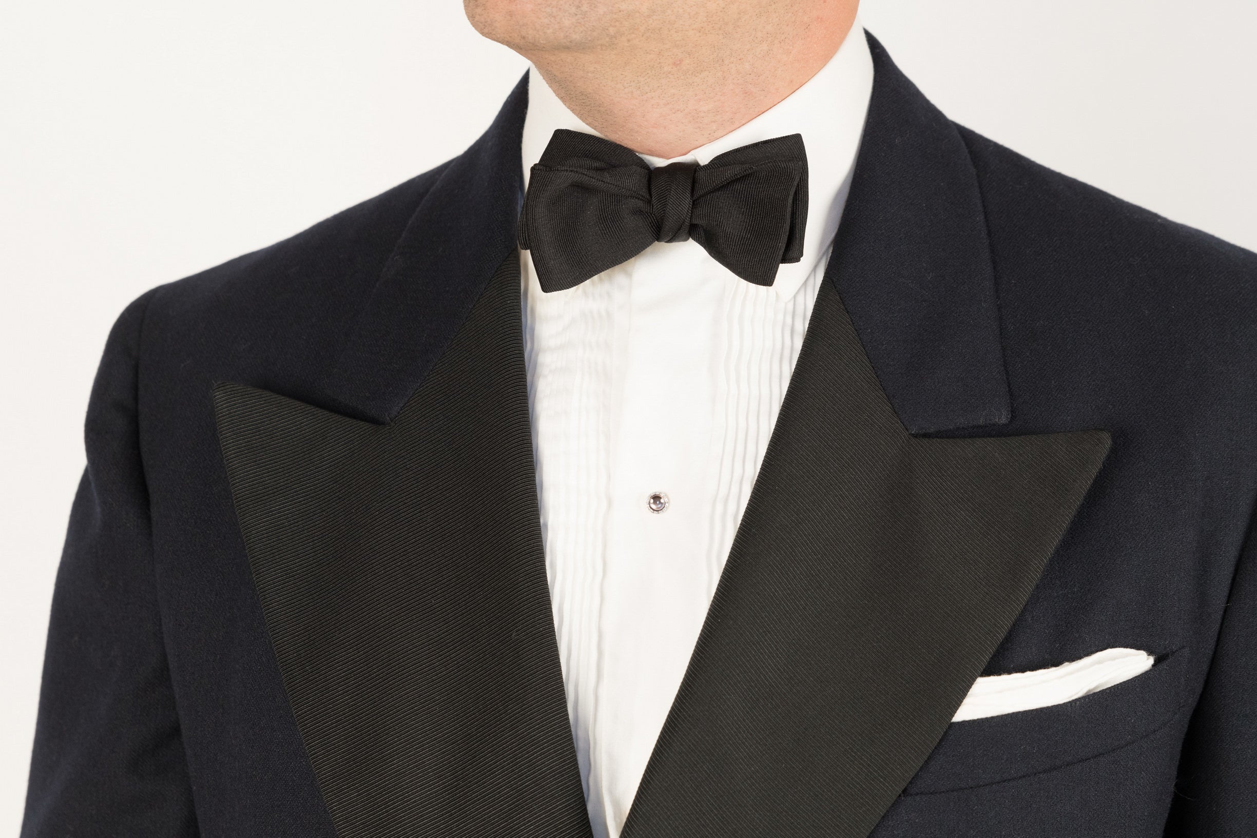 Black Batwing Silk Faille Grosgrain Bow Tie Sized Self Tie - Fort ...