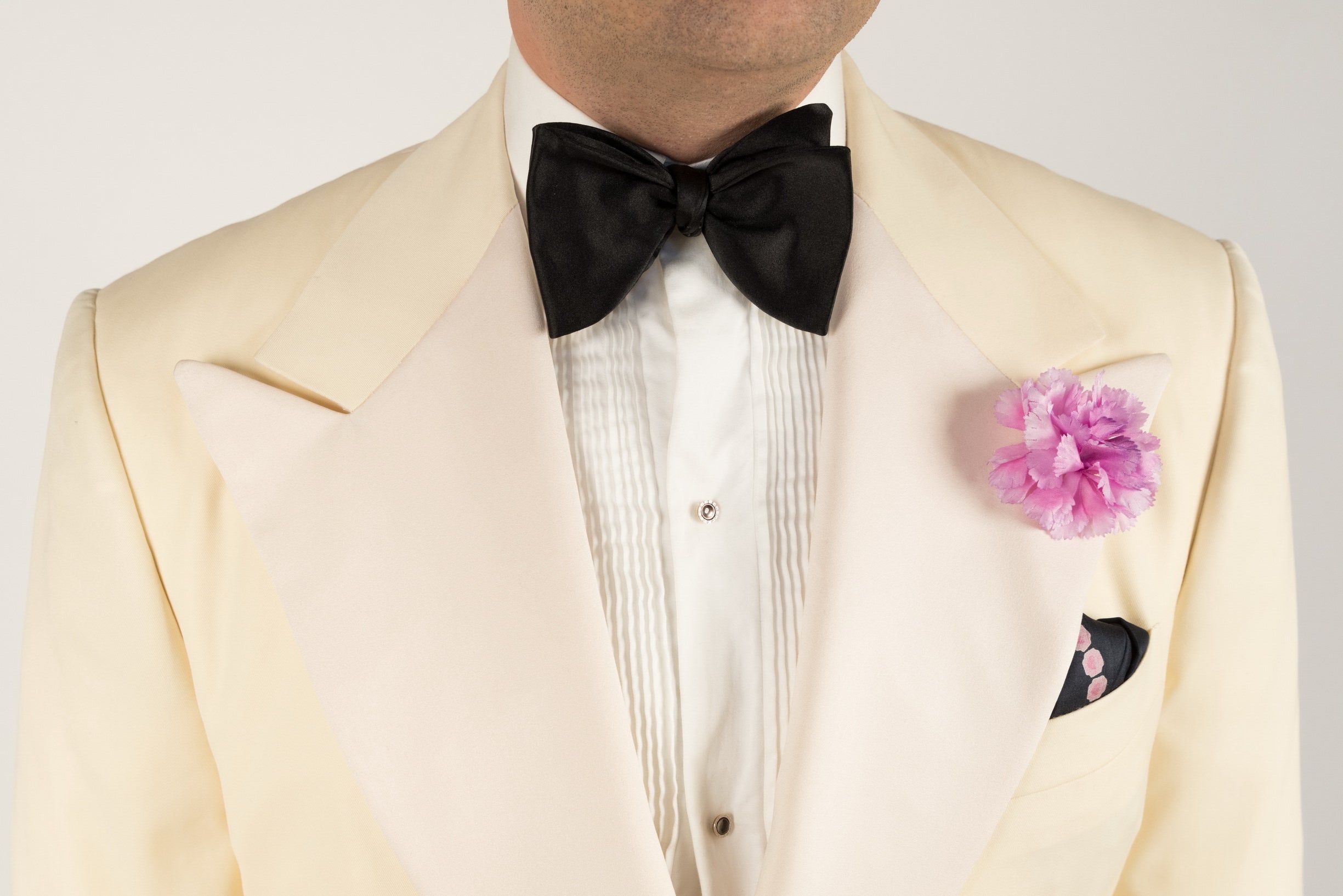 Black Bow Tie in Silk Satin - Sized Self Tie - Fort Belvedere ...