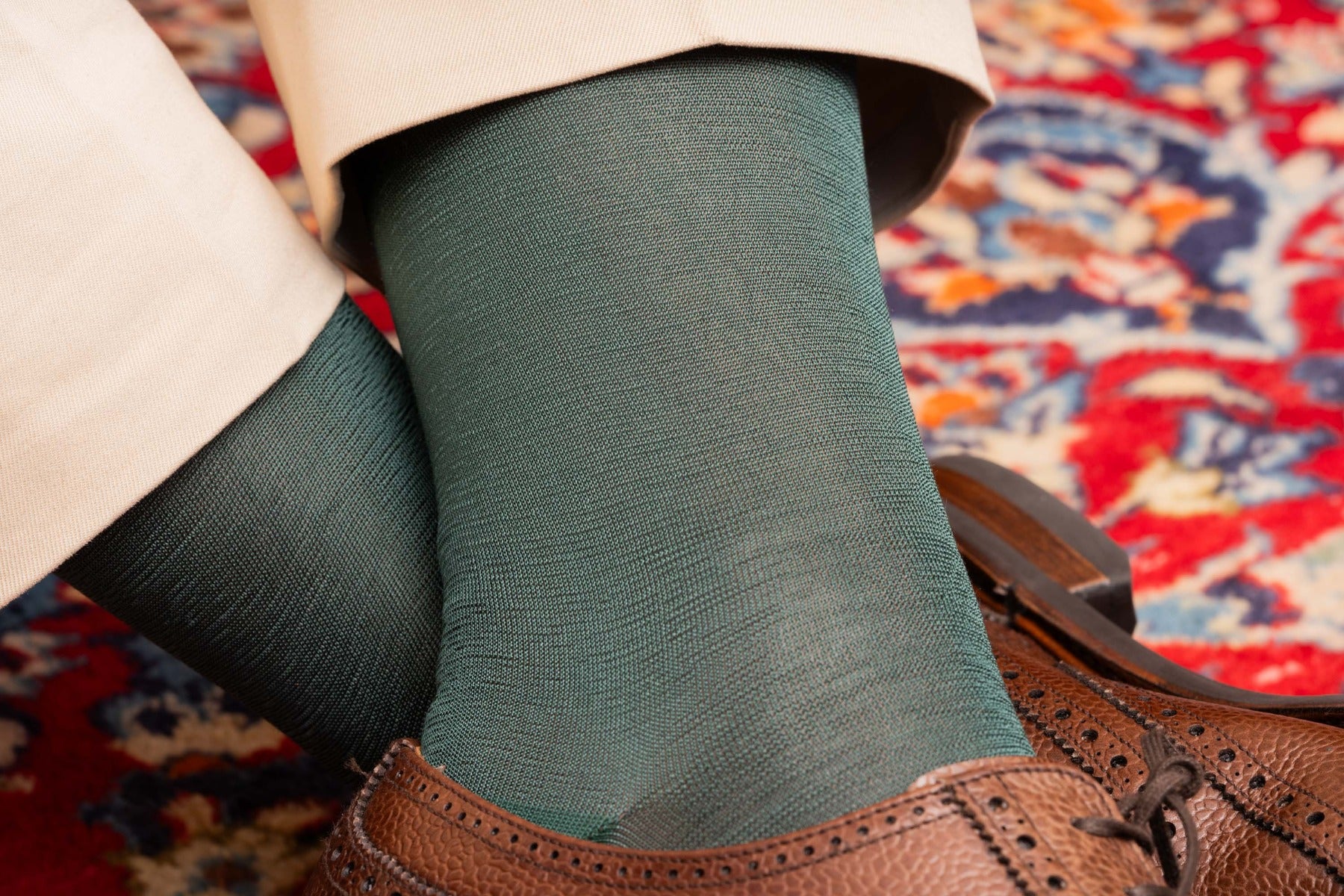 Finest Socks In The World - Over The Calf in Bottle Green Silk ...