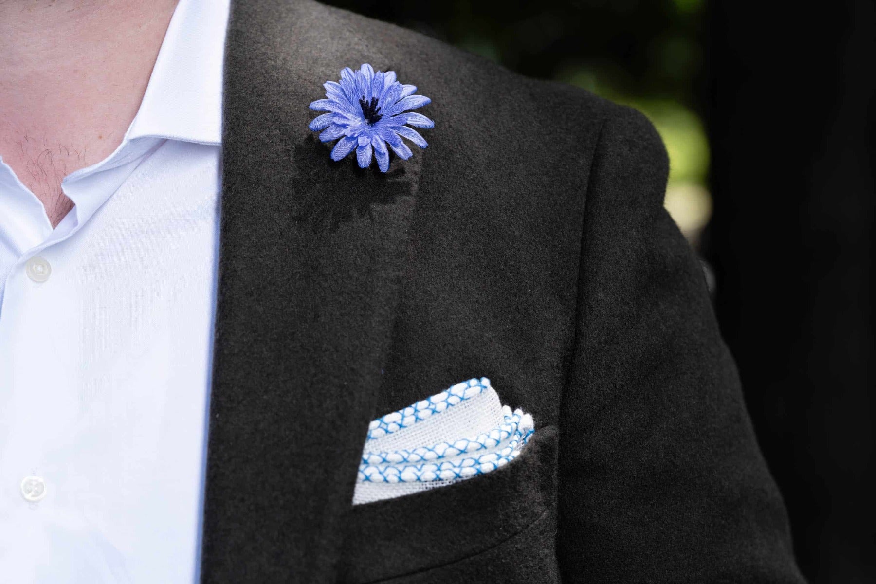 Light Blue Chicory Boutonniere Buttonhole Flower Fort Belvedere ...