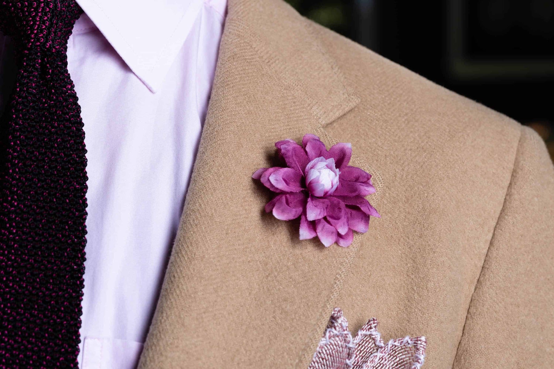 White and Magenta Dahlia Boutonniere Buttonhole Flower by Fort ...