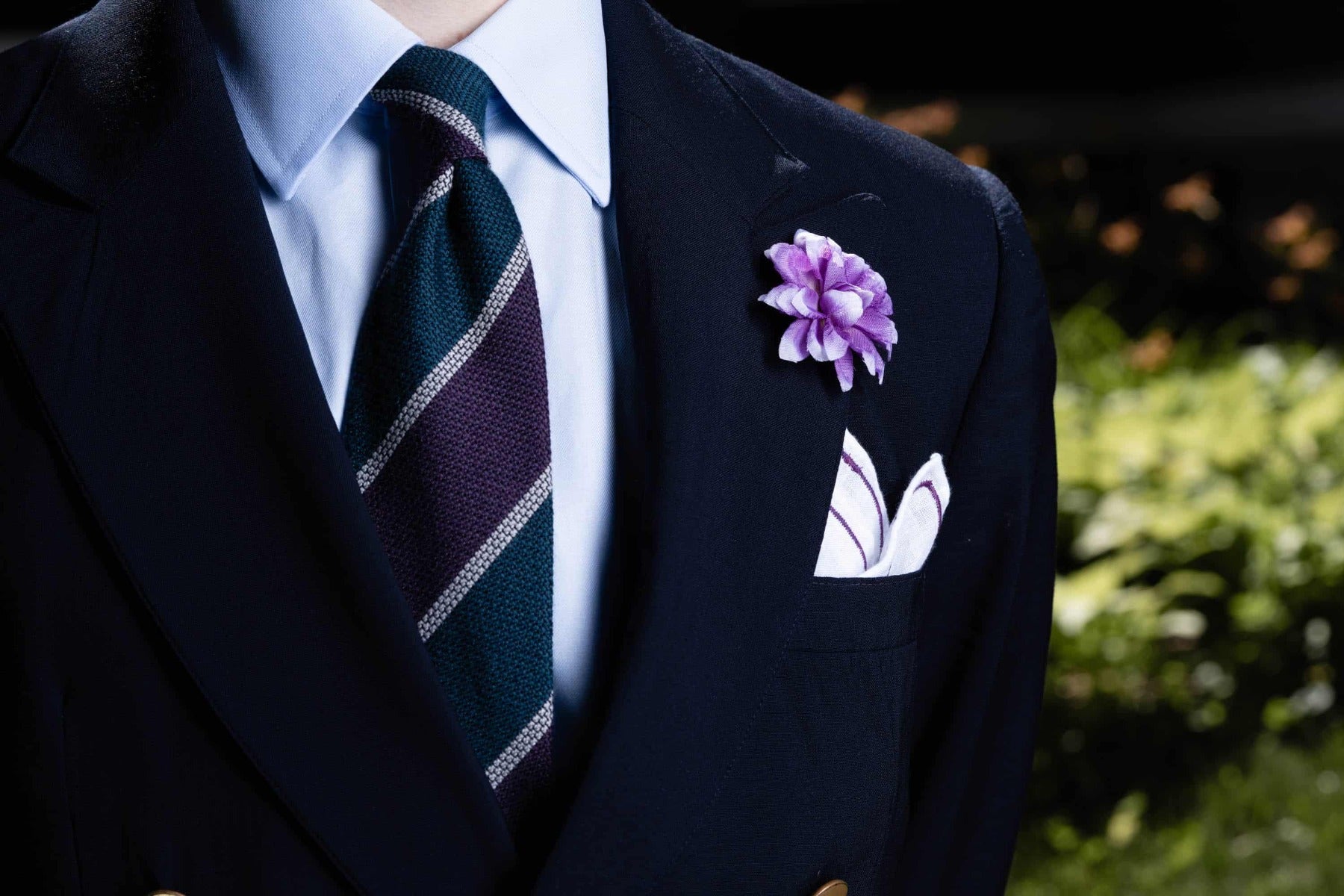White and Purple Dahlia Boutonniere Buttonhole Flower by Fort Belvedere ...