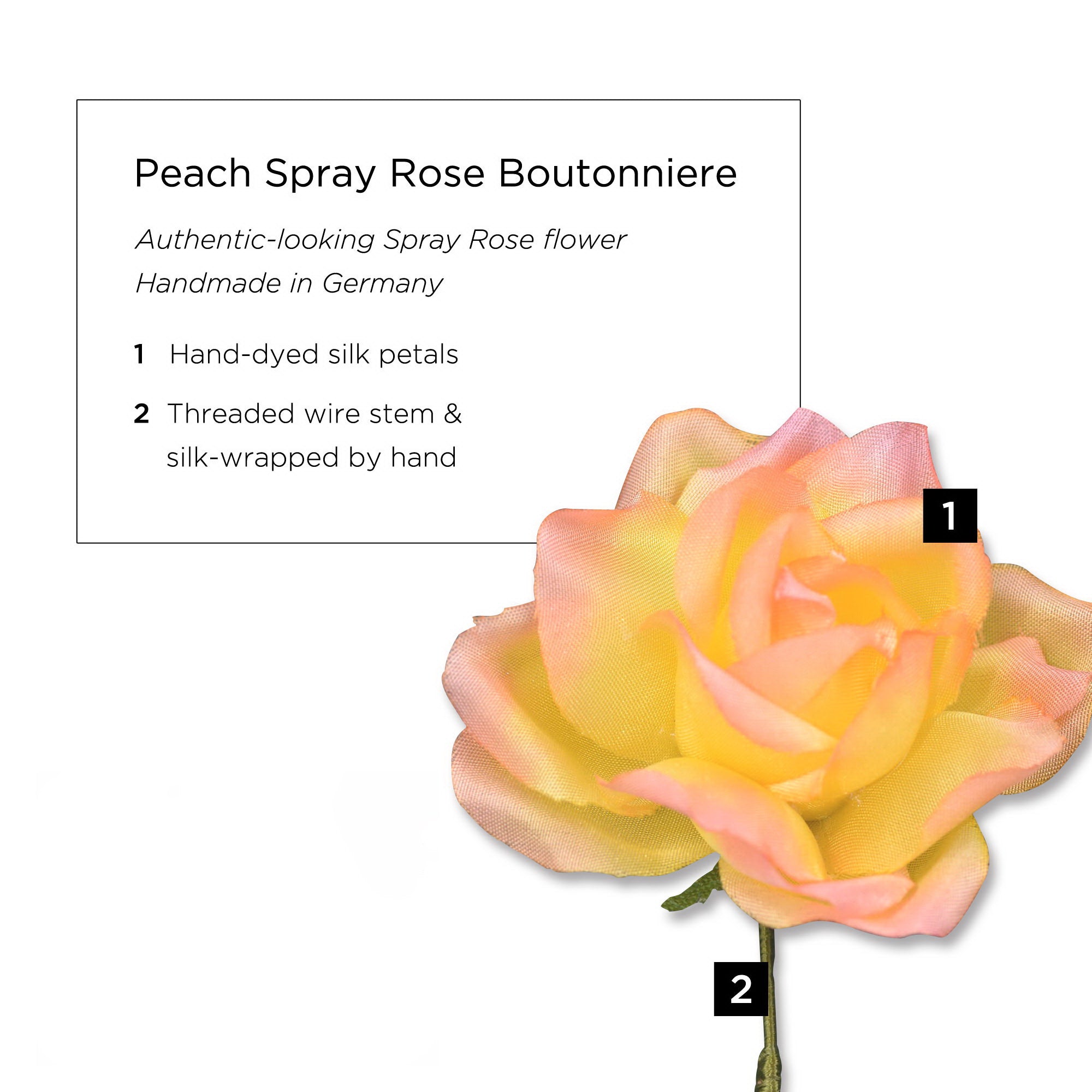 Peach Spray Rose Boutonniere Buttonhole Flower by Fort Belvedere ...