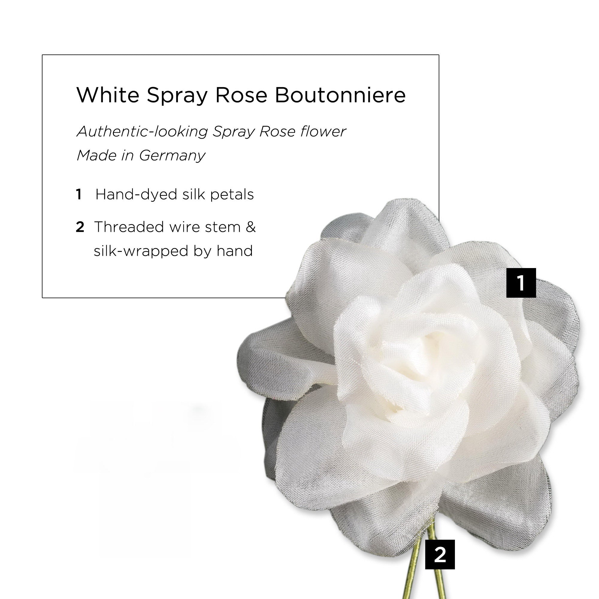 White Spray Rose Boutonniere Buttonhole Flower Fort Belvedere ...