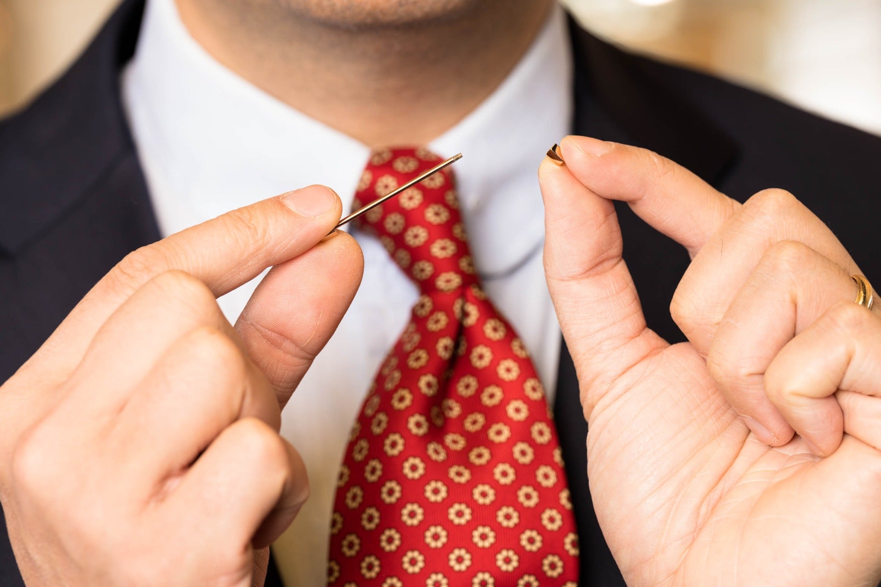 Collar Pin in Platinum Silver with Cubic End by Fort Belvedere ...