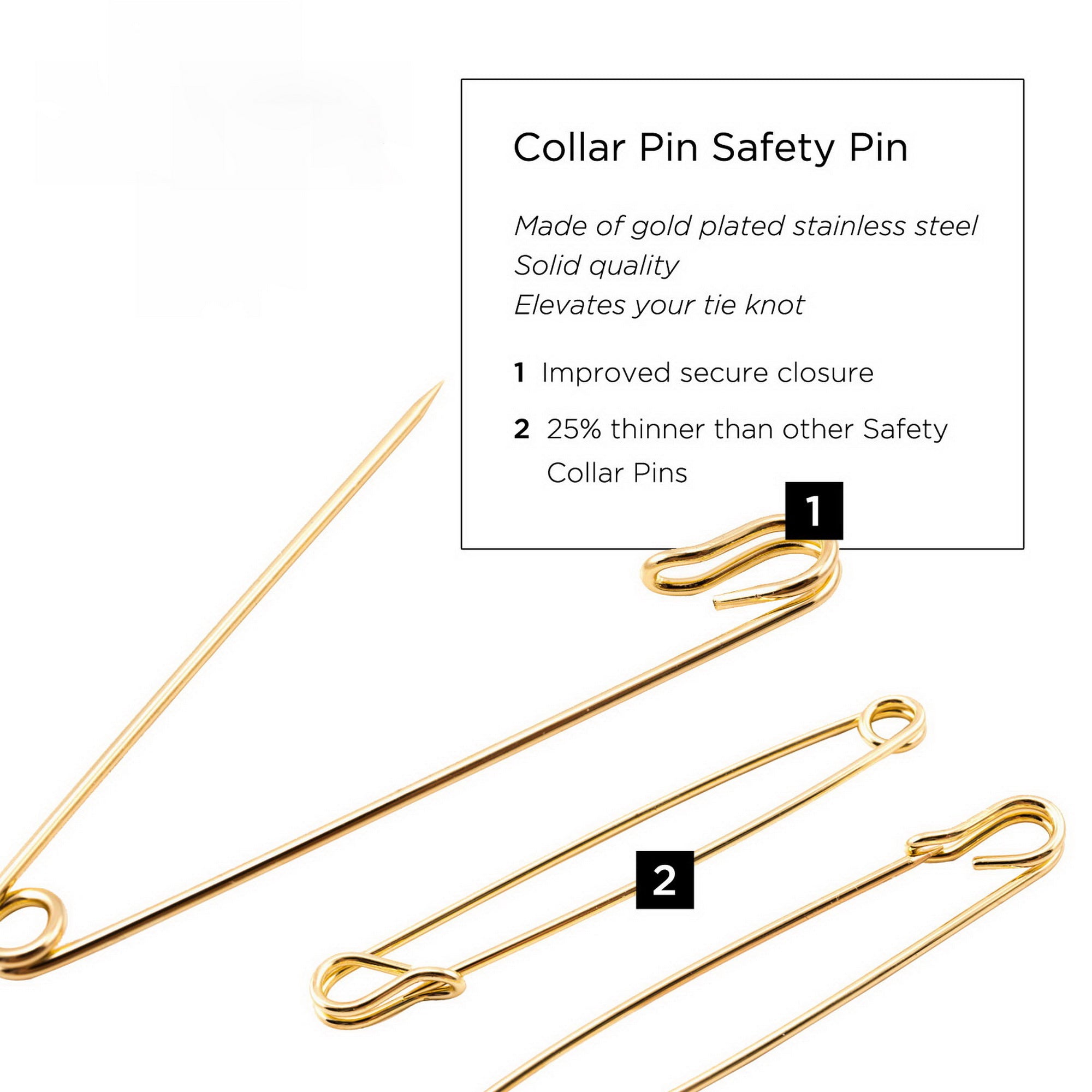 Collar Pin Safety Pin in Gold by Fort Belvedere – Gentleman's Gazette