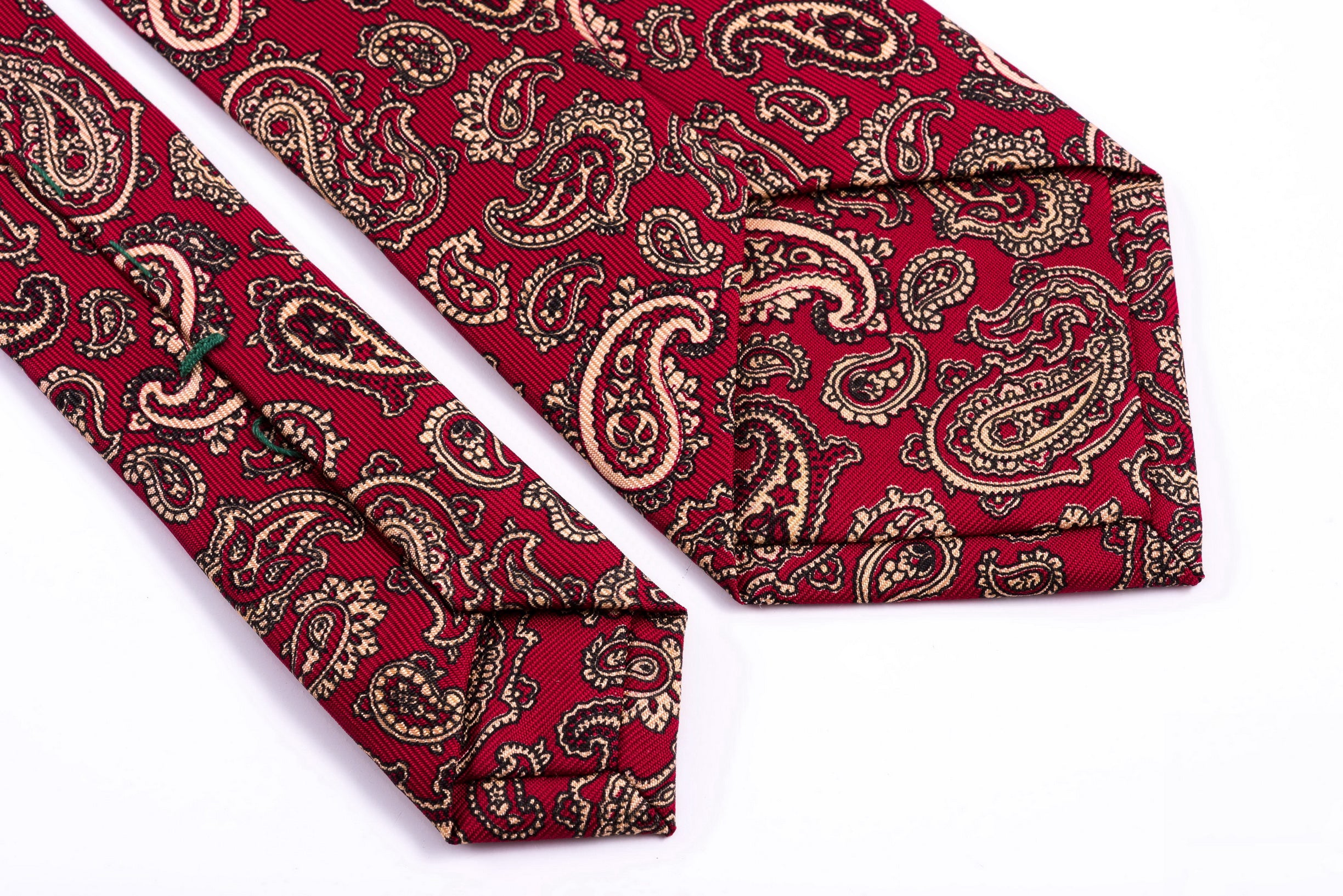 Madder Silk Tie in Red with Buff Paisley - Fort Belvedere – Gentleman's ...