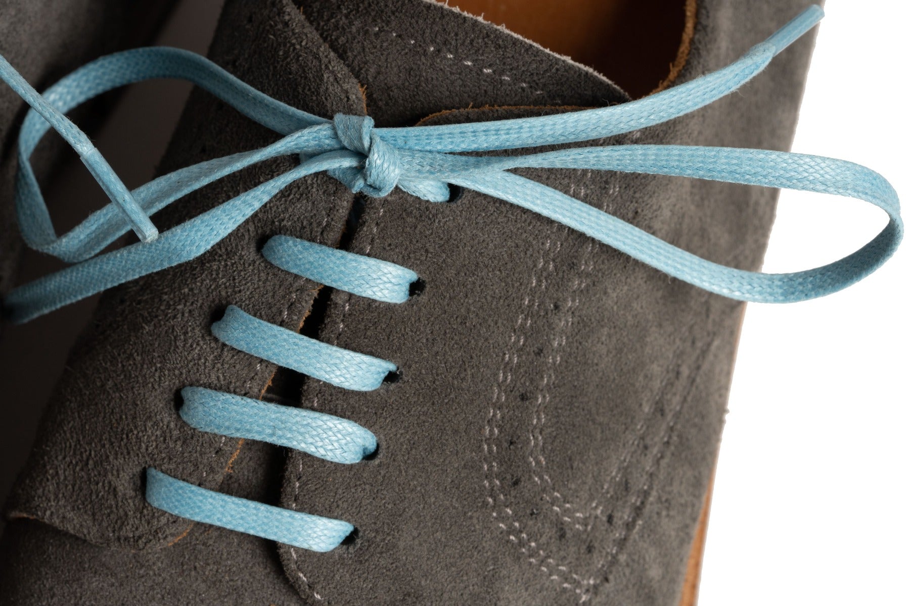 Light Blue Shoelaces Flat Waxed Cotton - Luxury Dress Shoe Laces by ...