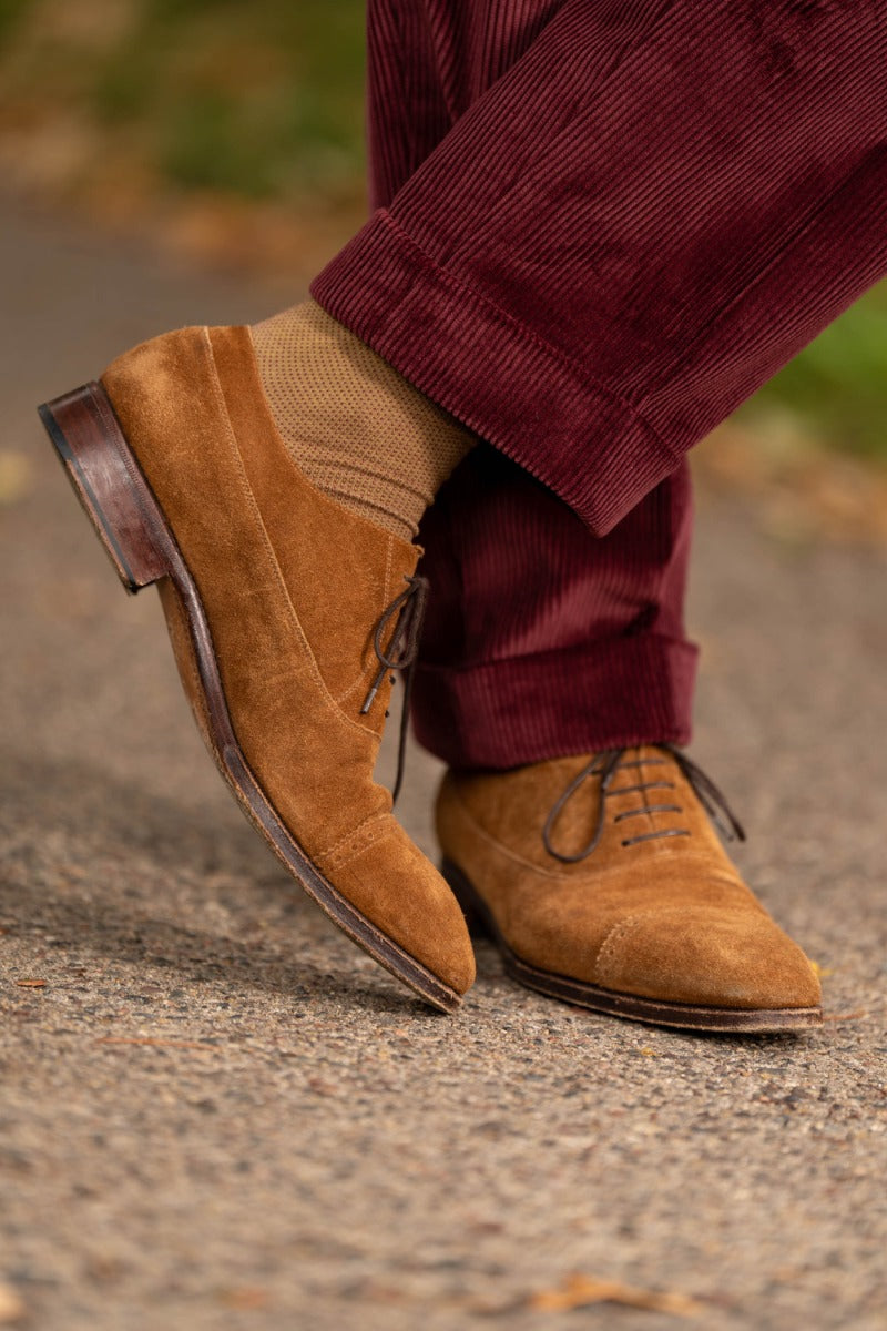Maroon Corduroy Trousers - Stancliffe Flat-Front in 8-Wale Cotton ...