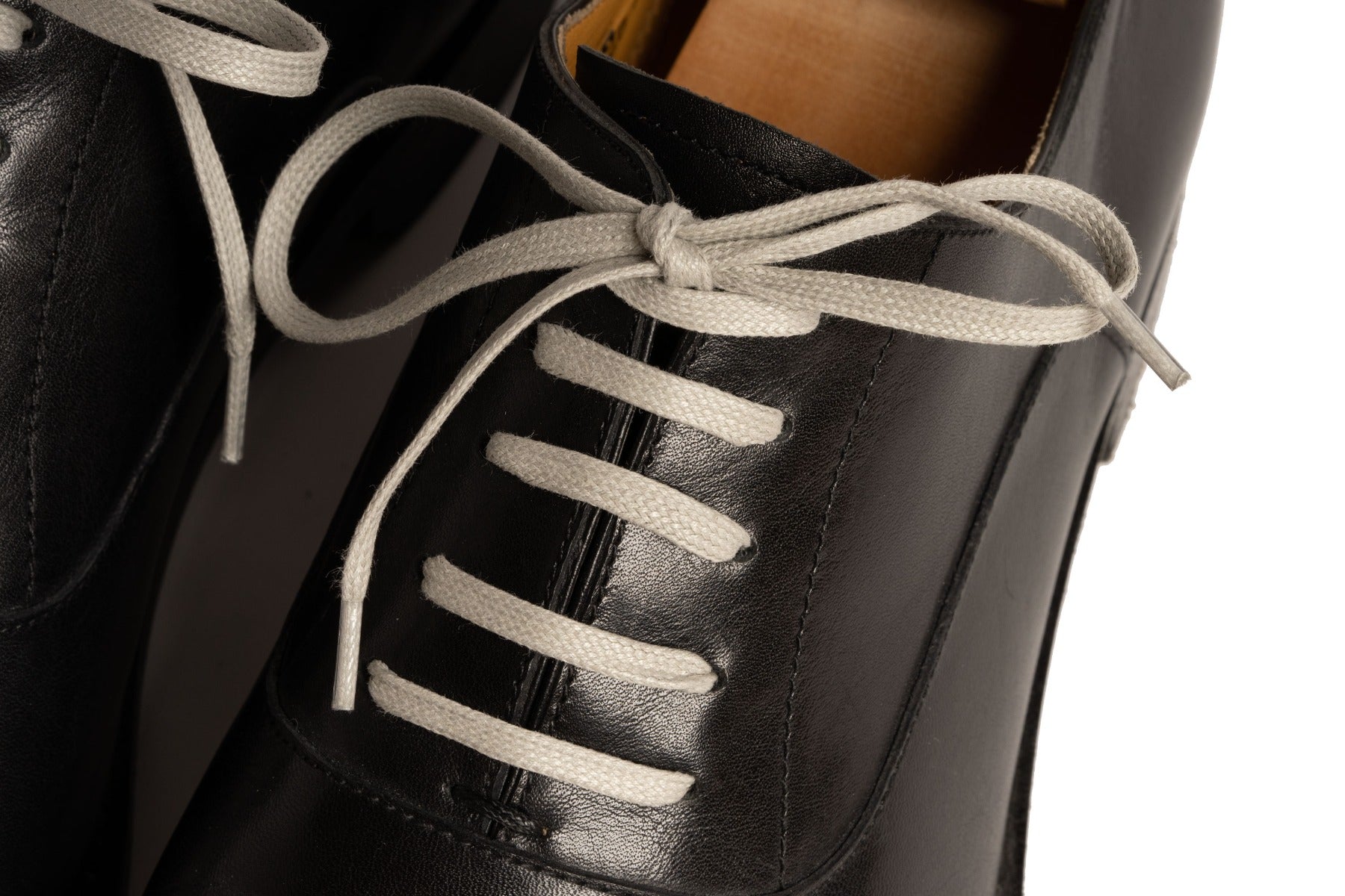 Medium Grey Shoelaces Flat Waxed Cotton - Luxury Dress Shoe Laces by ...