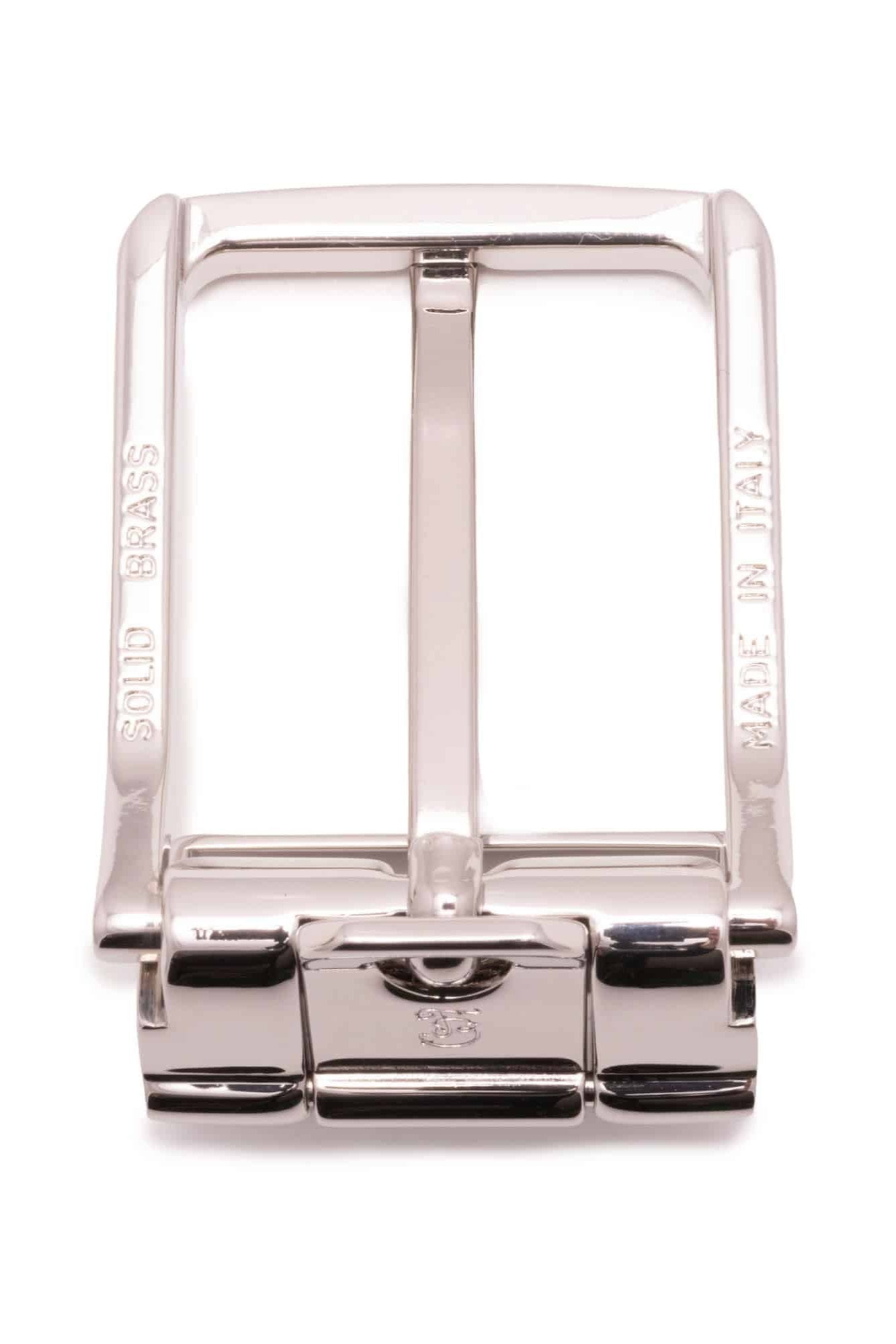 Neville Silver Solid Brass Belt Buckle Soft Corner Rectangle ...