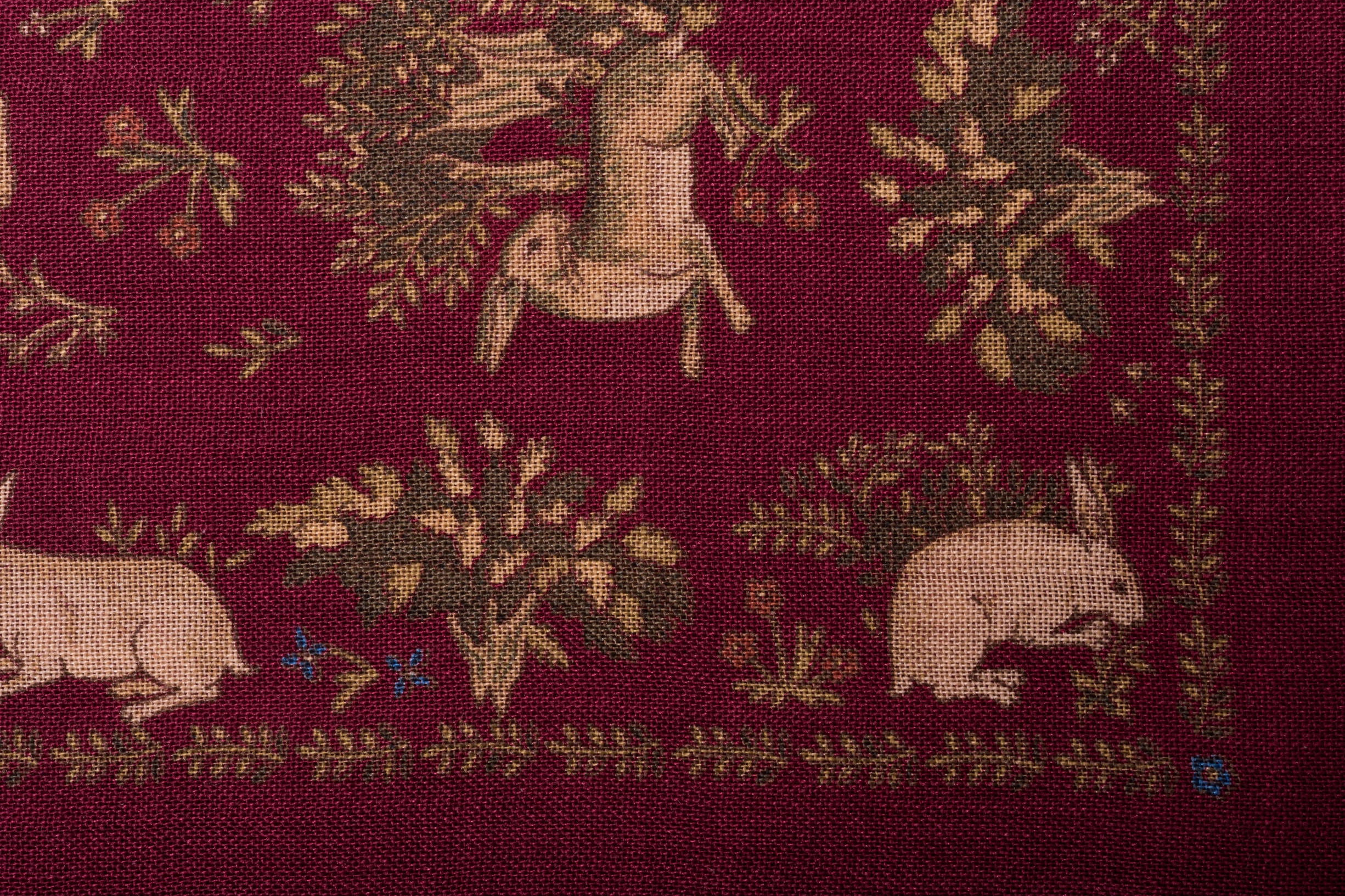 Off White Rabbits on Wine Red Silk Wool Pocket Square - Fort Belvedere ...