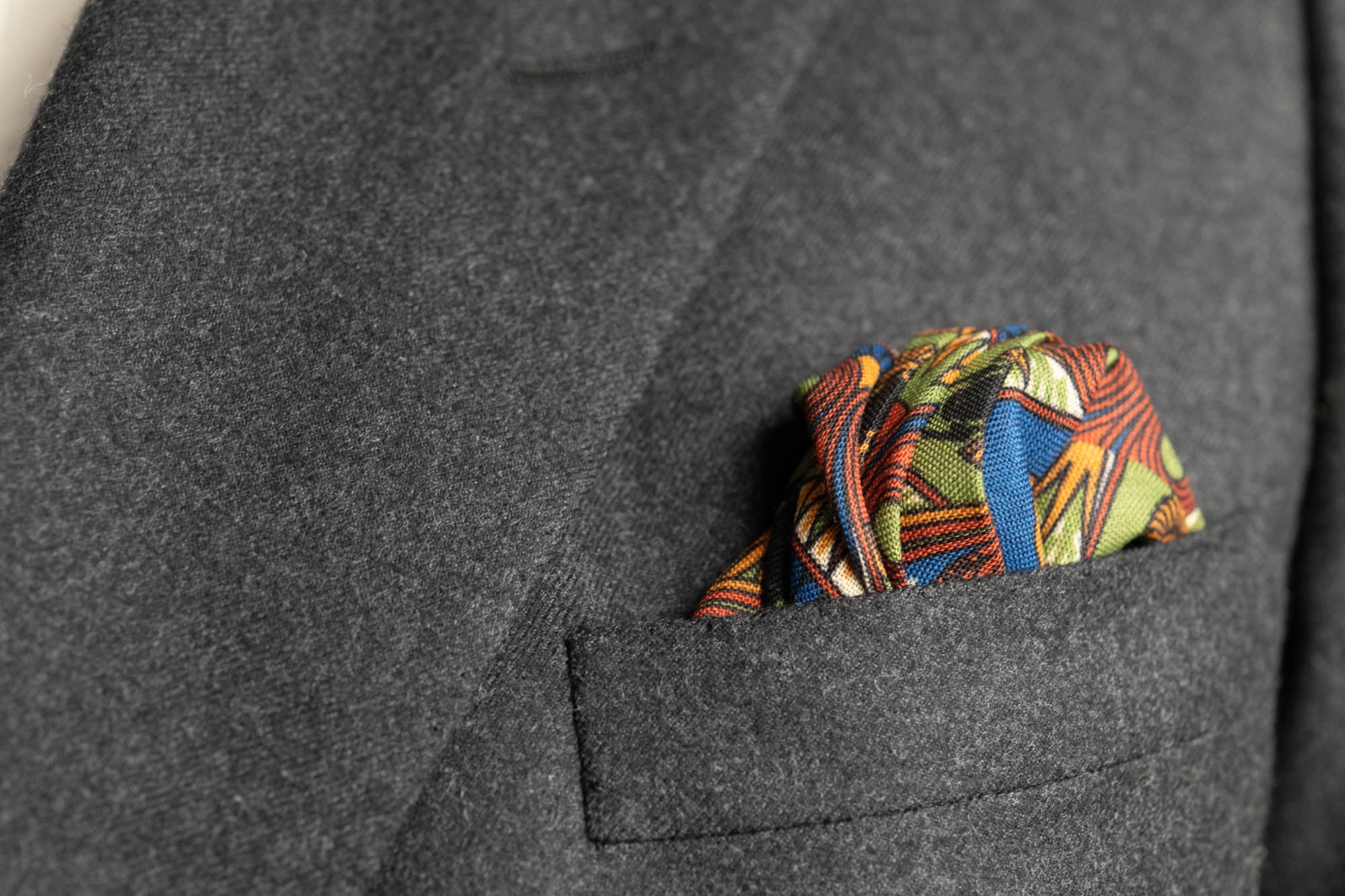 Olive Green Pocket Square Art Deco Egyptian Scarab pattern in burnt ...