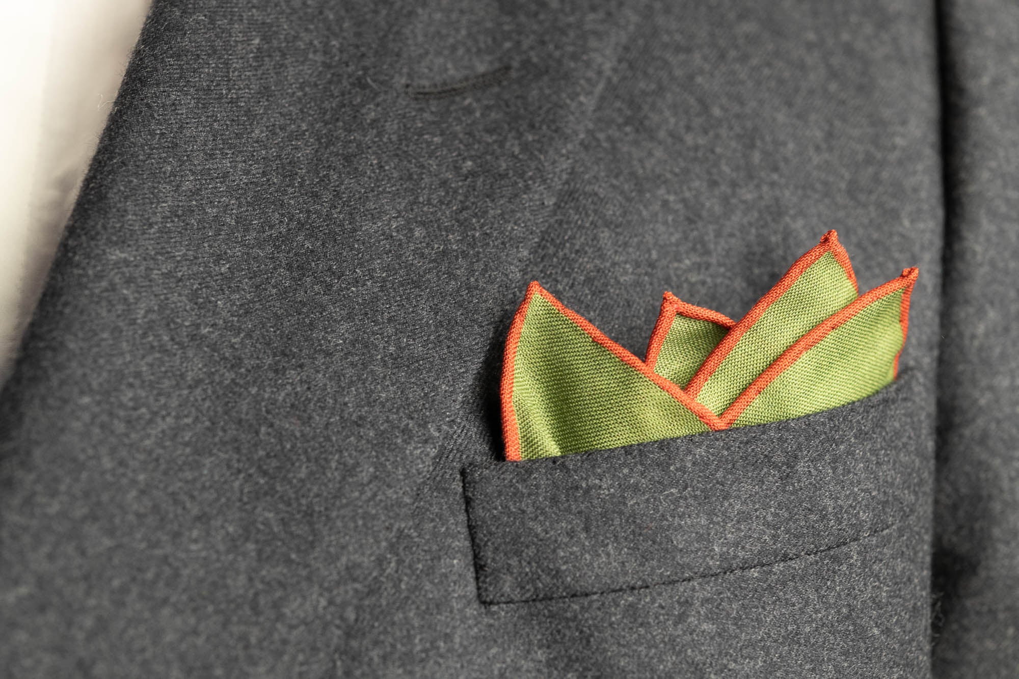 Olive Green Pocket Square Art Deco Egyptian Scarab pattern in burnt ...