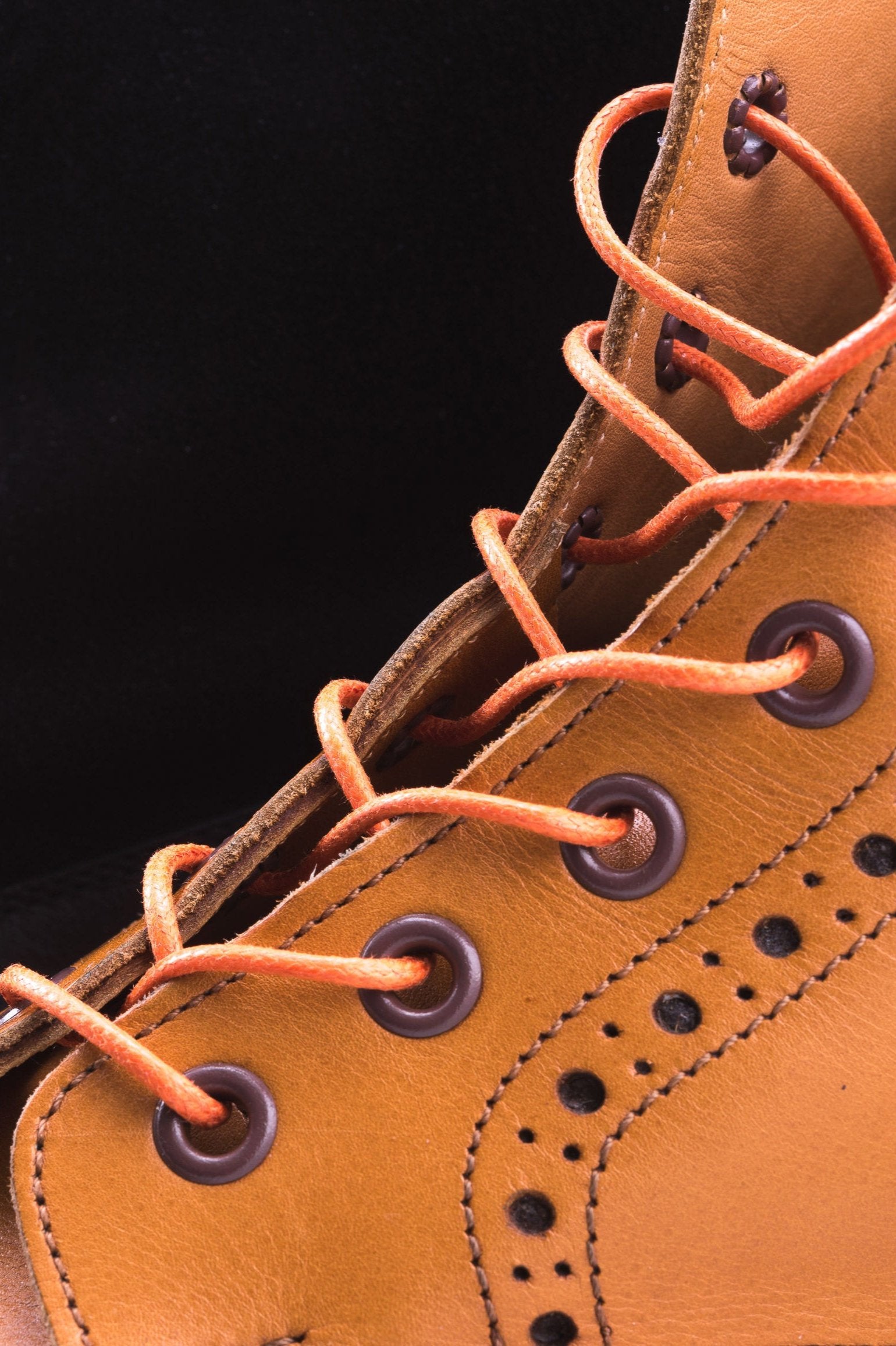 Orange Boot Laces Round Waxed Cotton - by Fort Belvedere – Gentleman's ...