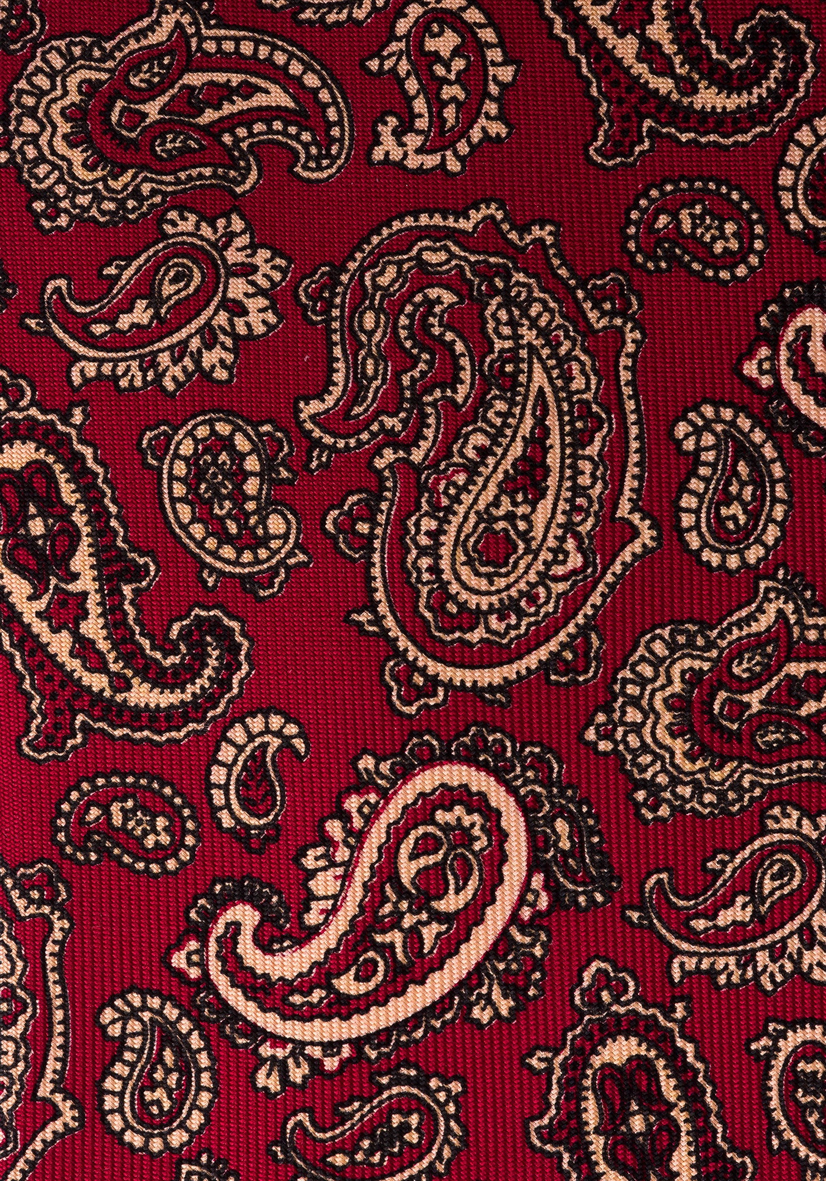 Madder Silk Tie in Red with Buff Paisley - Fort Belvedere – Gentleman's ...