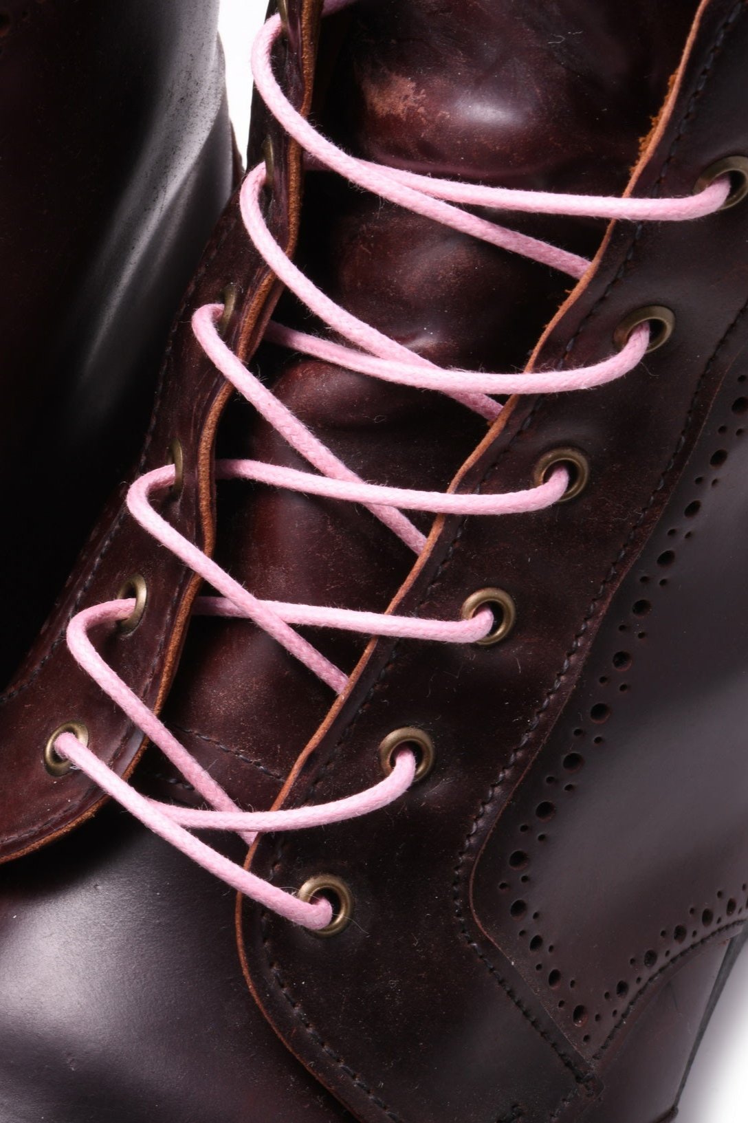 Pink Boot Laces Round Waxed Cotton - by Fort Belvedere – Gentleman's ...