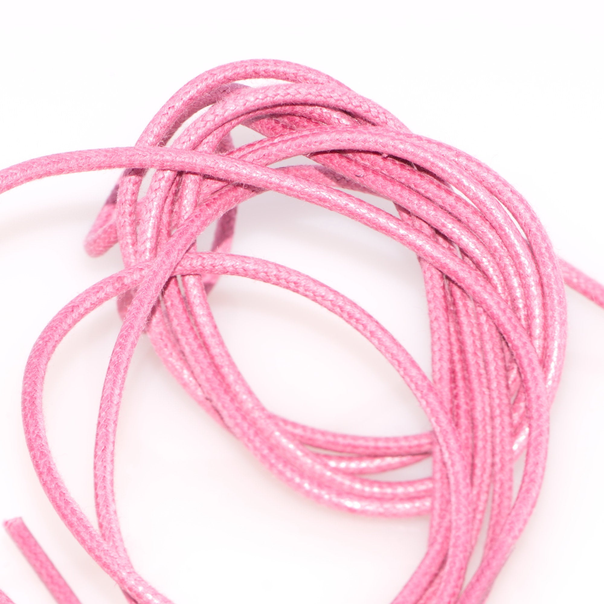 Pink Shoelaces Round Luxury Waxed Cotton Dress Shoe Laces by Fort ...