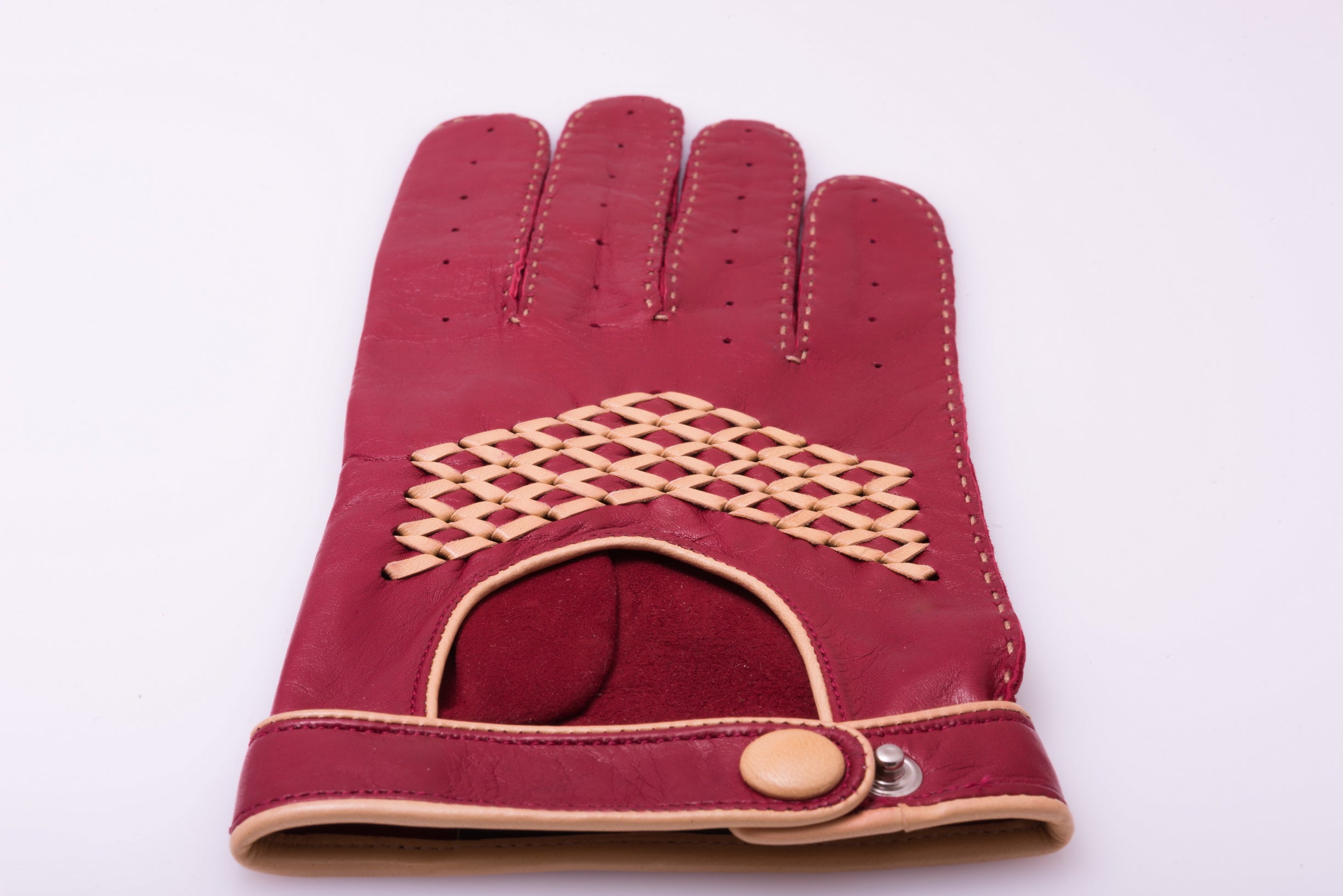Racing Red & SandDriving Gloves in Nappa Leather Unlined by Fort ...