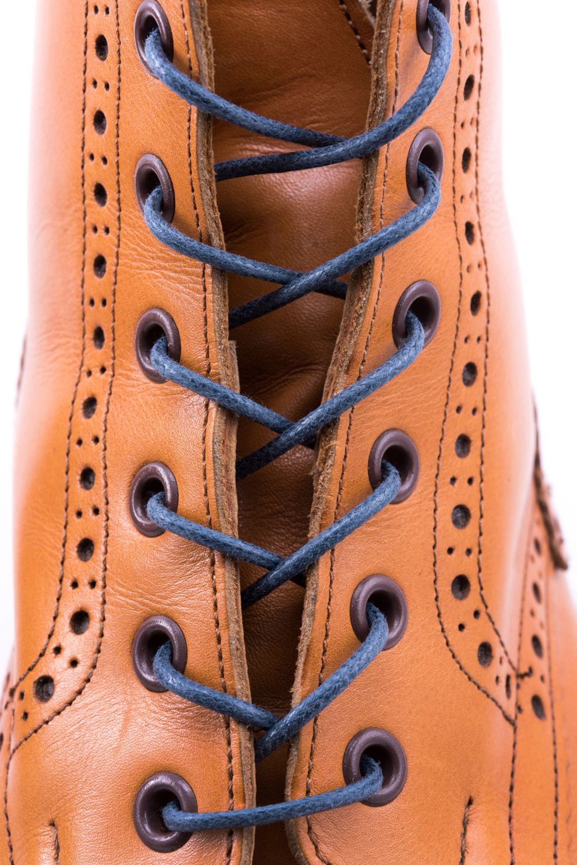 Blue Grey Boot Laces Round Waxed Cotton - by Fort Belvedere – Gentleman ...