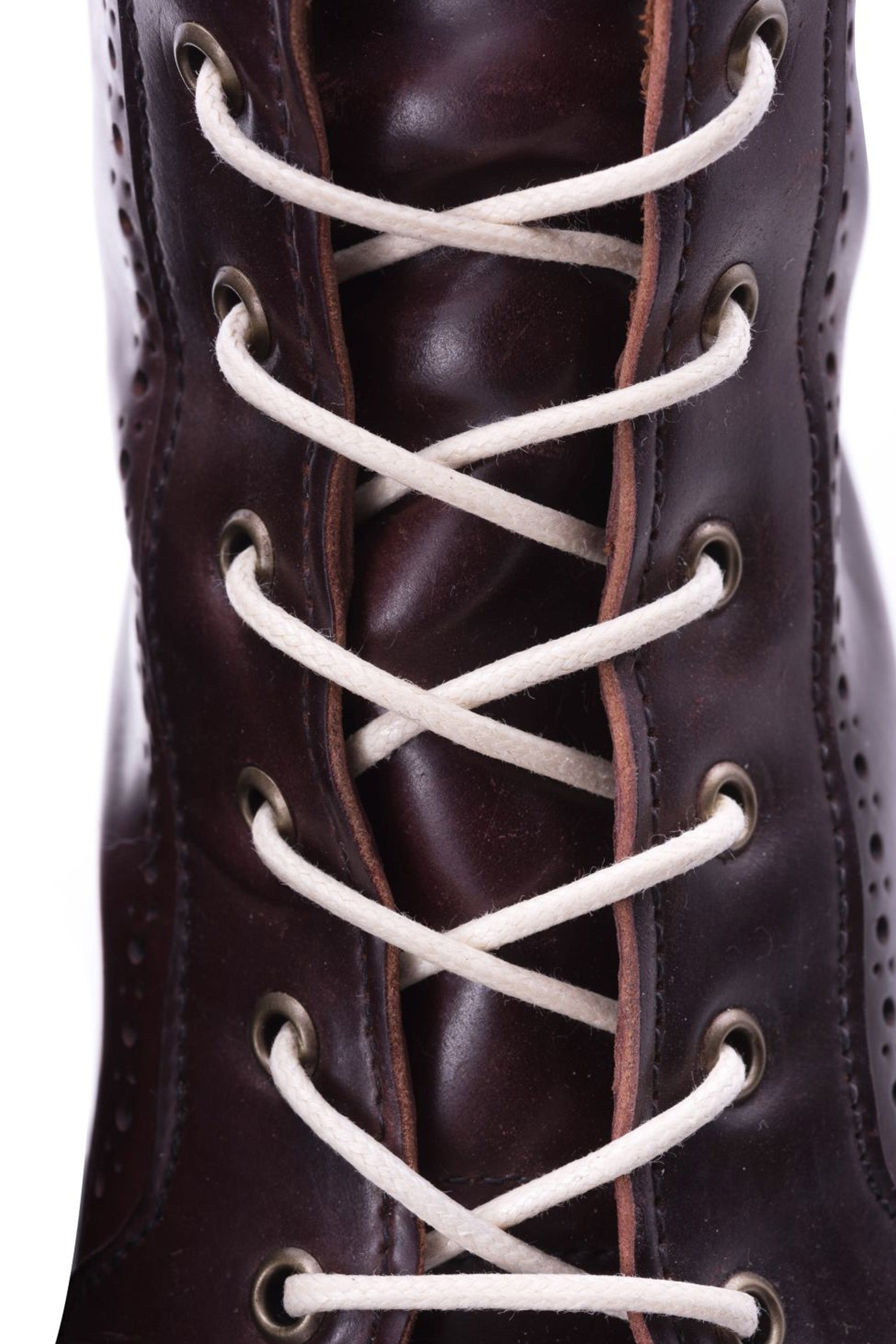 Off White Boot Laces Round Waxed Cotton - by Fort Belvedere – Gentleman ...