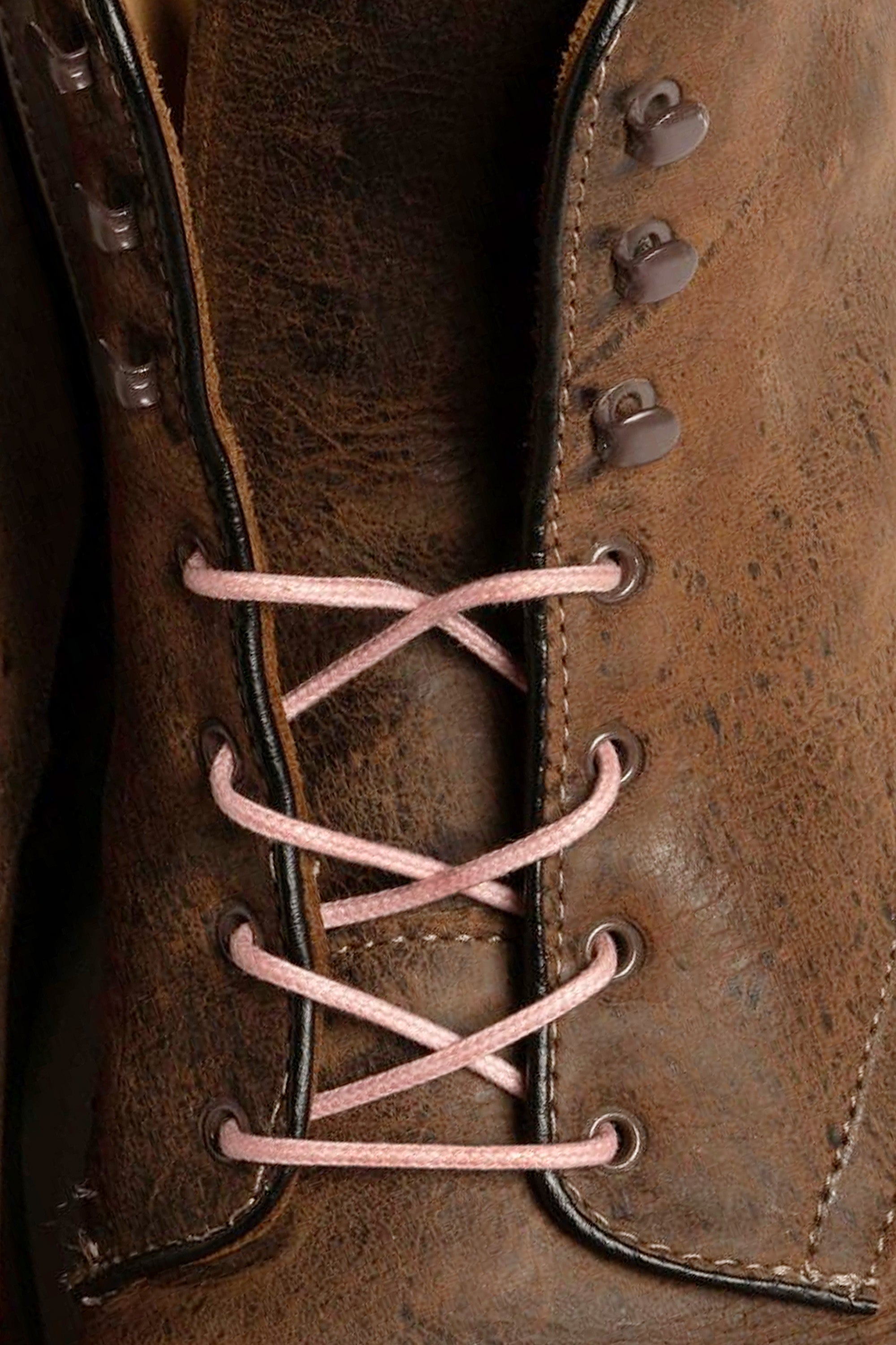 Pale Pink Boot Laces Round Waxed Cotton - by Fort Belvedere – Gentleman ...