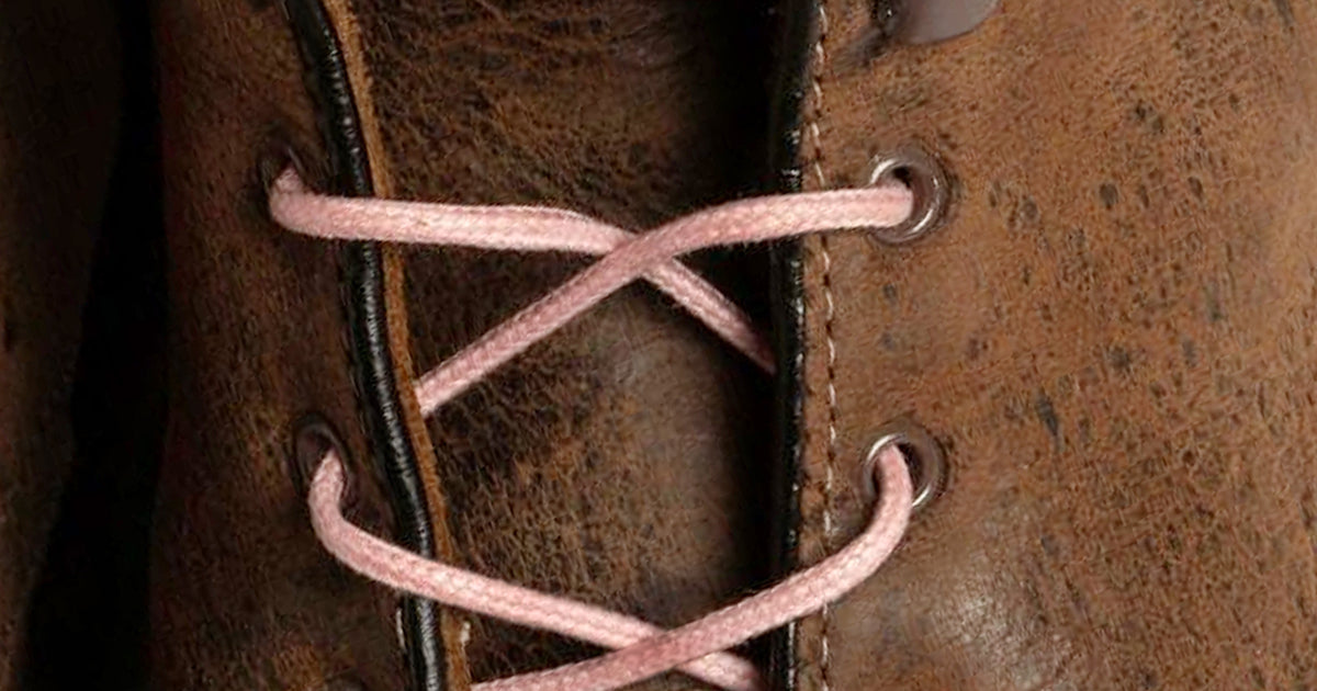 Pale Pink Boot Laces Round Waxed Cotton - by Fort Belvedere – Gentleman ...