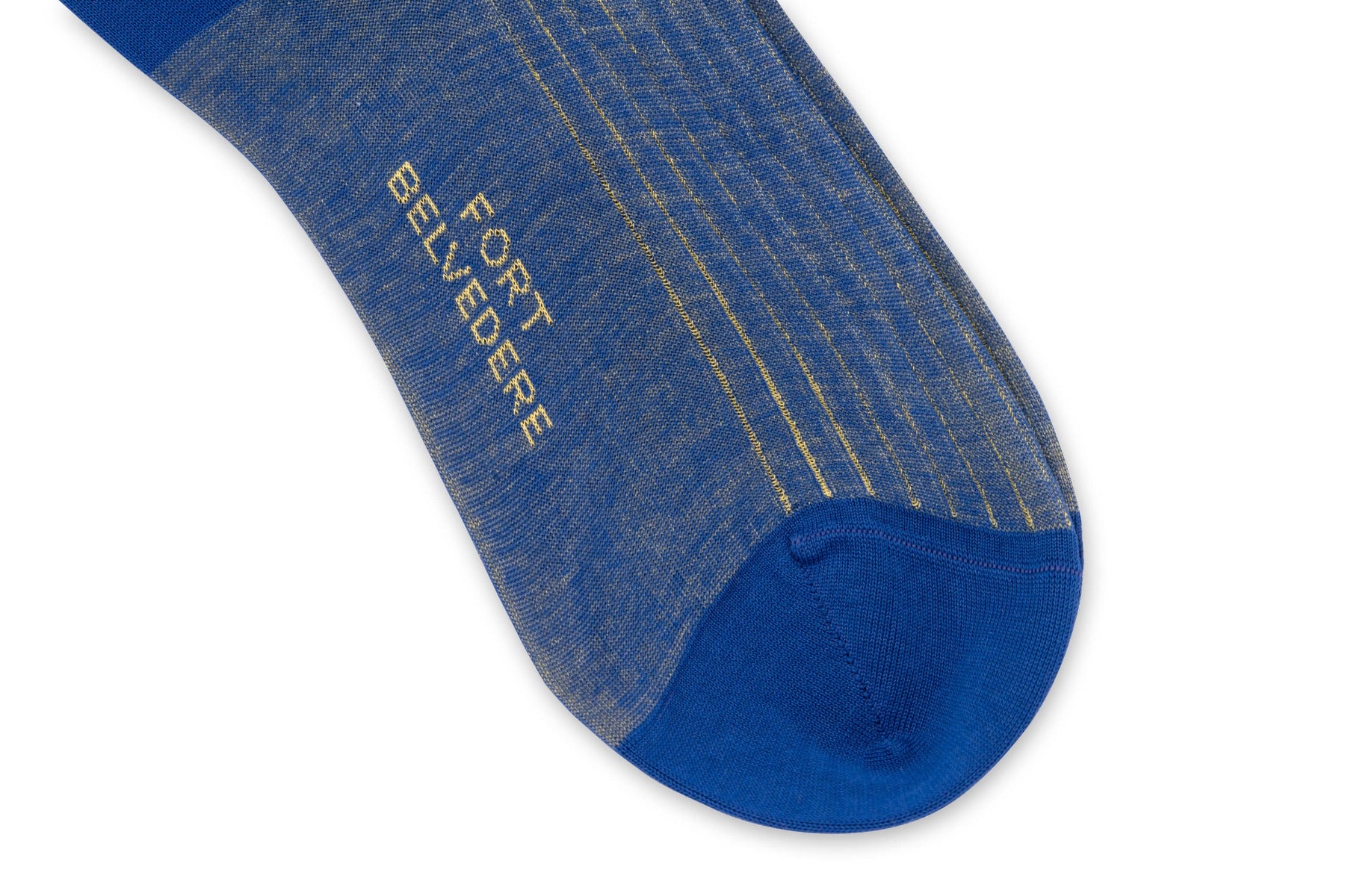 Shadow Stripe Ribbed Socks Bright Blue and Yellow Fil d'Ecosse Cotton ...