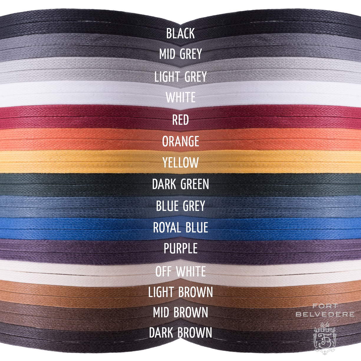 Mid Grey Shoelaces Flat Waxed Cotton - Luxury Dress Shoe Laces by Fort ...